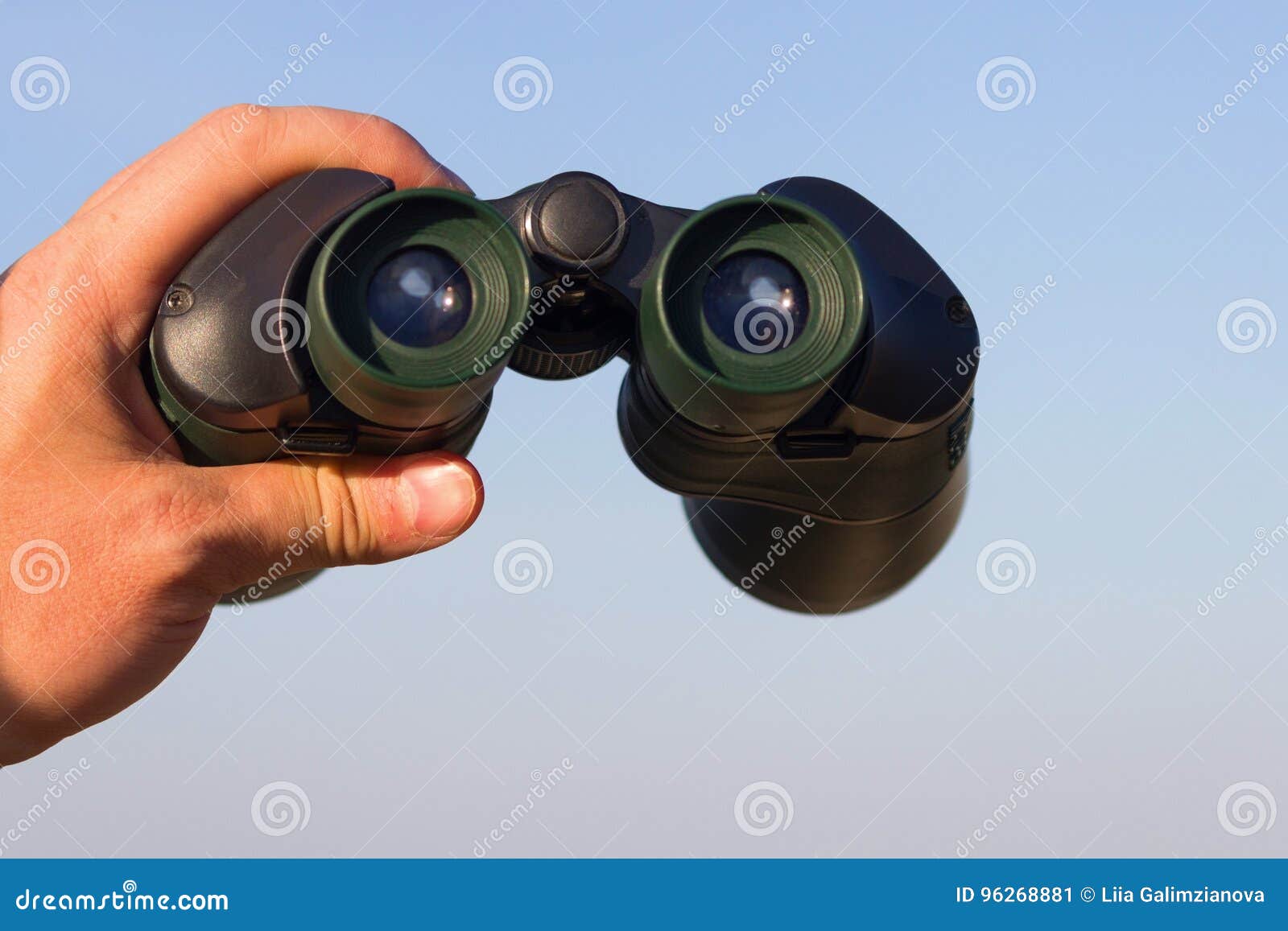 Binocular in mans hands stock image. Image of focus, hand - 96268881