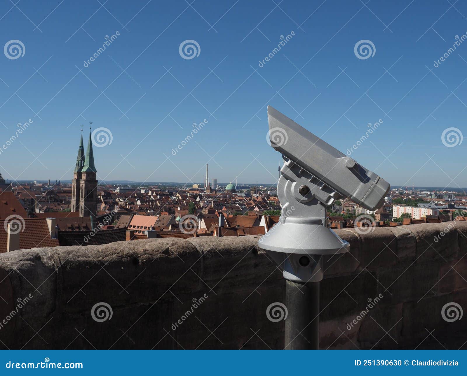 Binocular at Viewing Platform Stock Photo - Image of town, observation ...