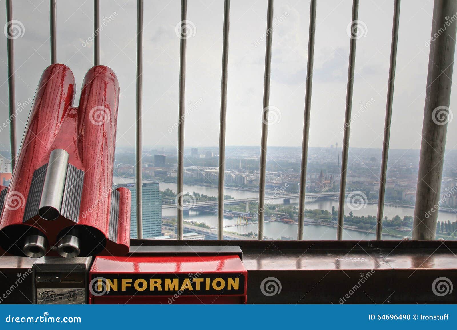 Binoculars at the City Viewing Platform Stock Photo - Image of ...