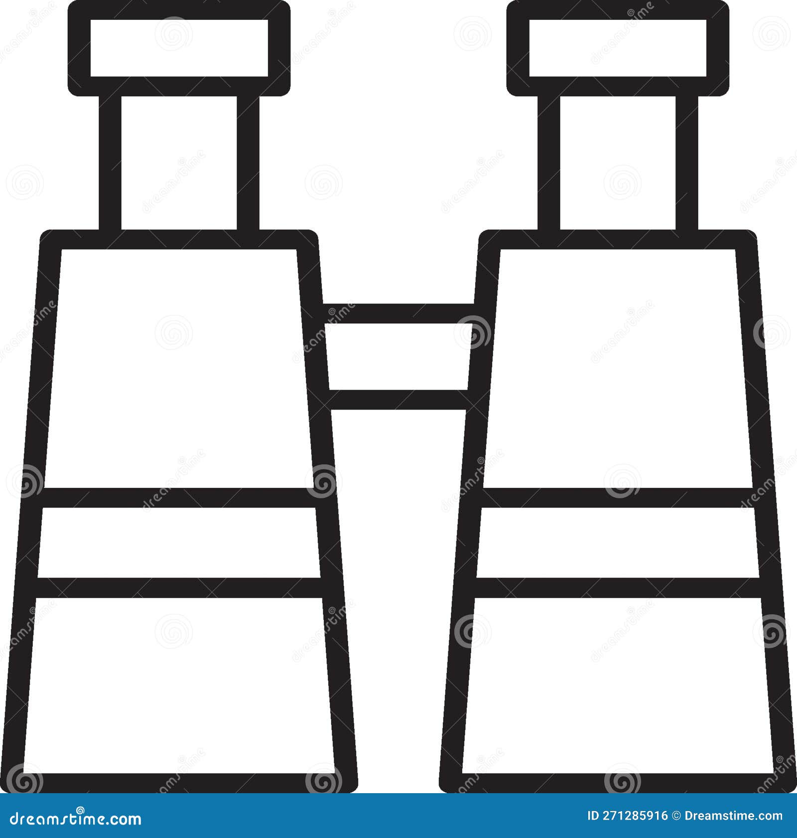 Binoculars Icon Black and White Graphics Stock Illustration ...