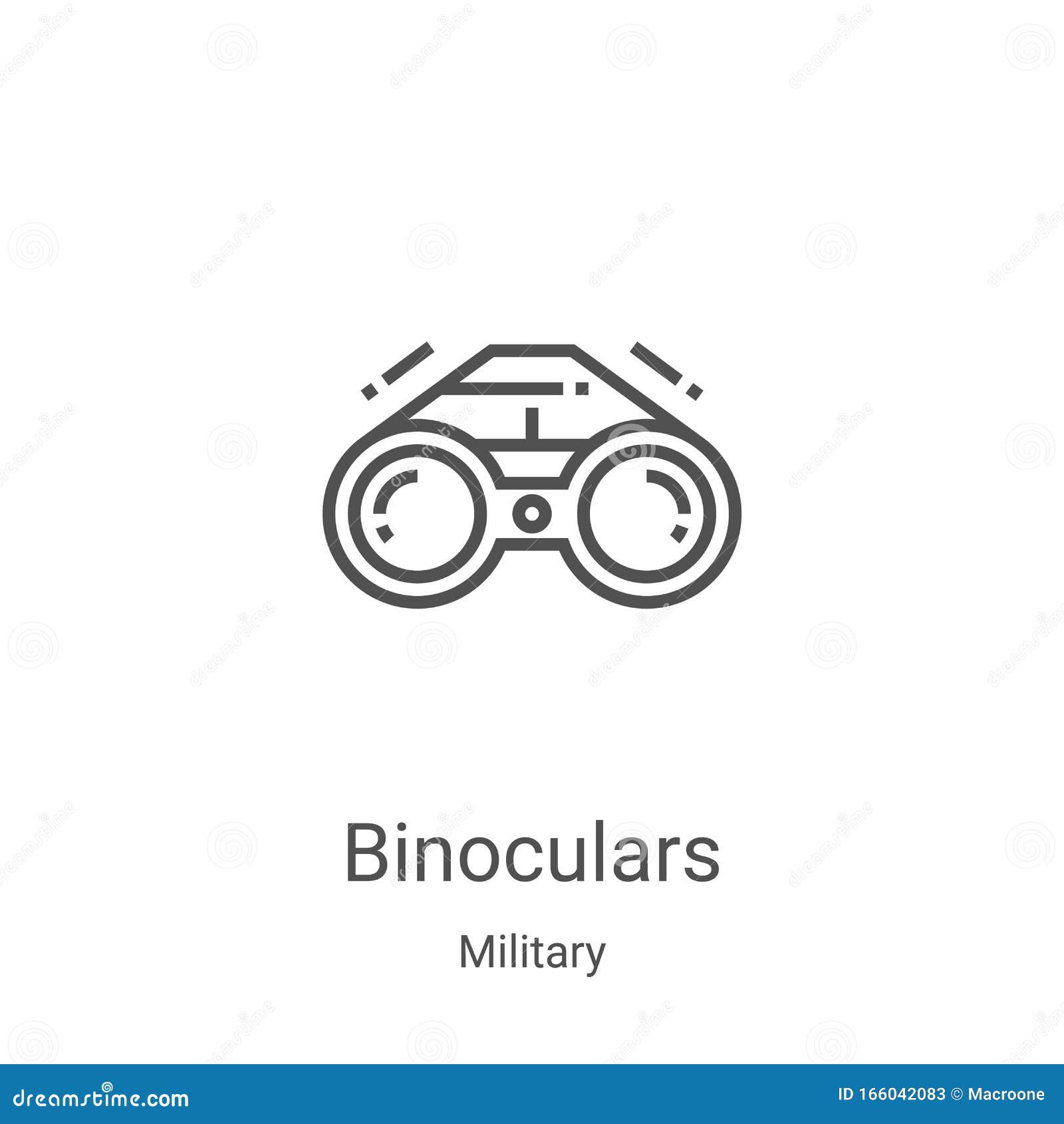 Binoculars Icon Vector from Military Collection. Thin Line Binoculars ...