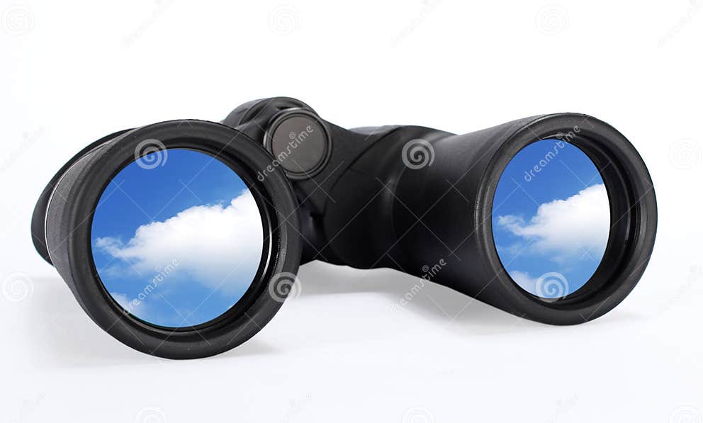 Binoculars Looking at the Sky Future Vision Stock Image - Image of ...