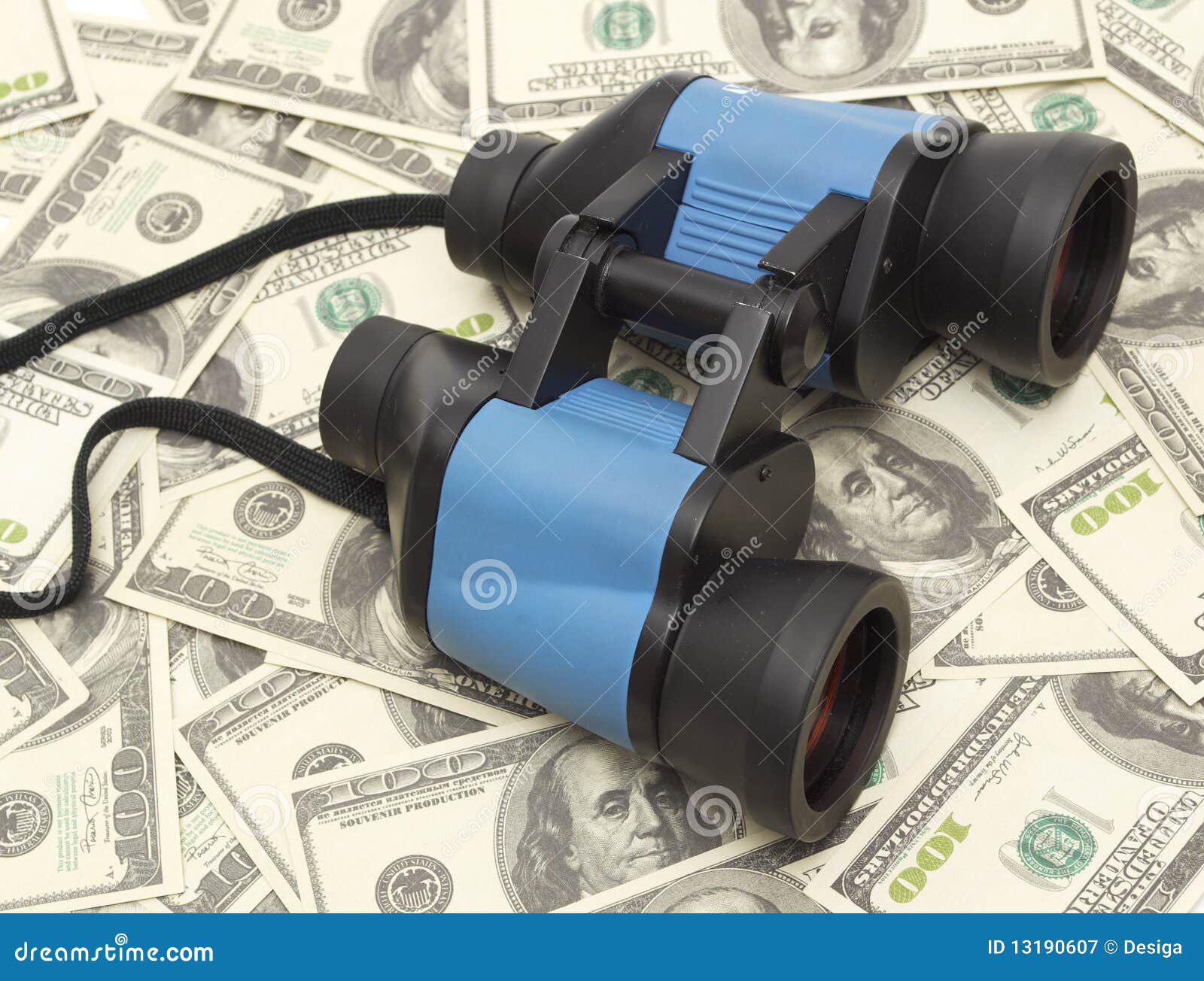 Binoculars and money stock image. Image of finances, dividend - 13190607