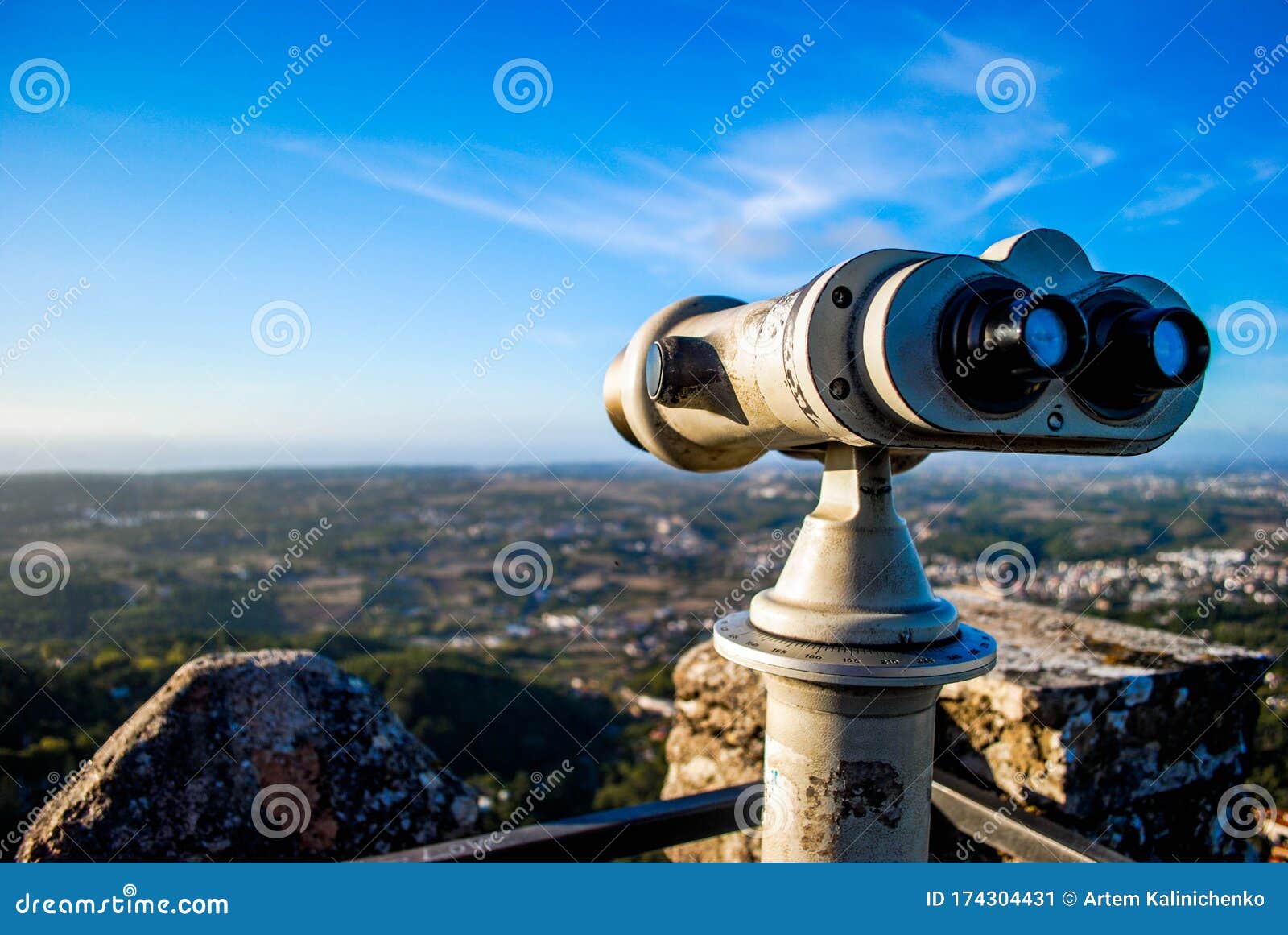 Binoculars on the Observation Deck Stock Image - Image of nature ...
