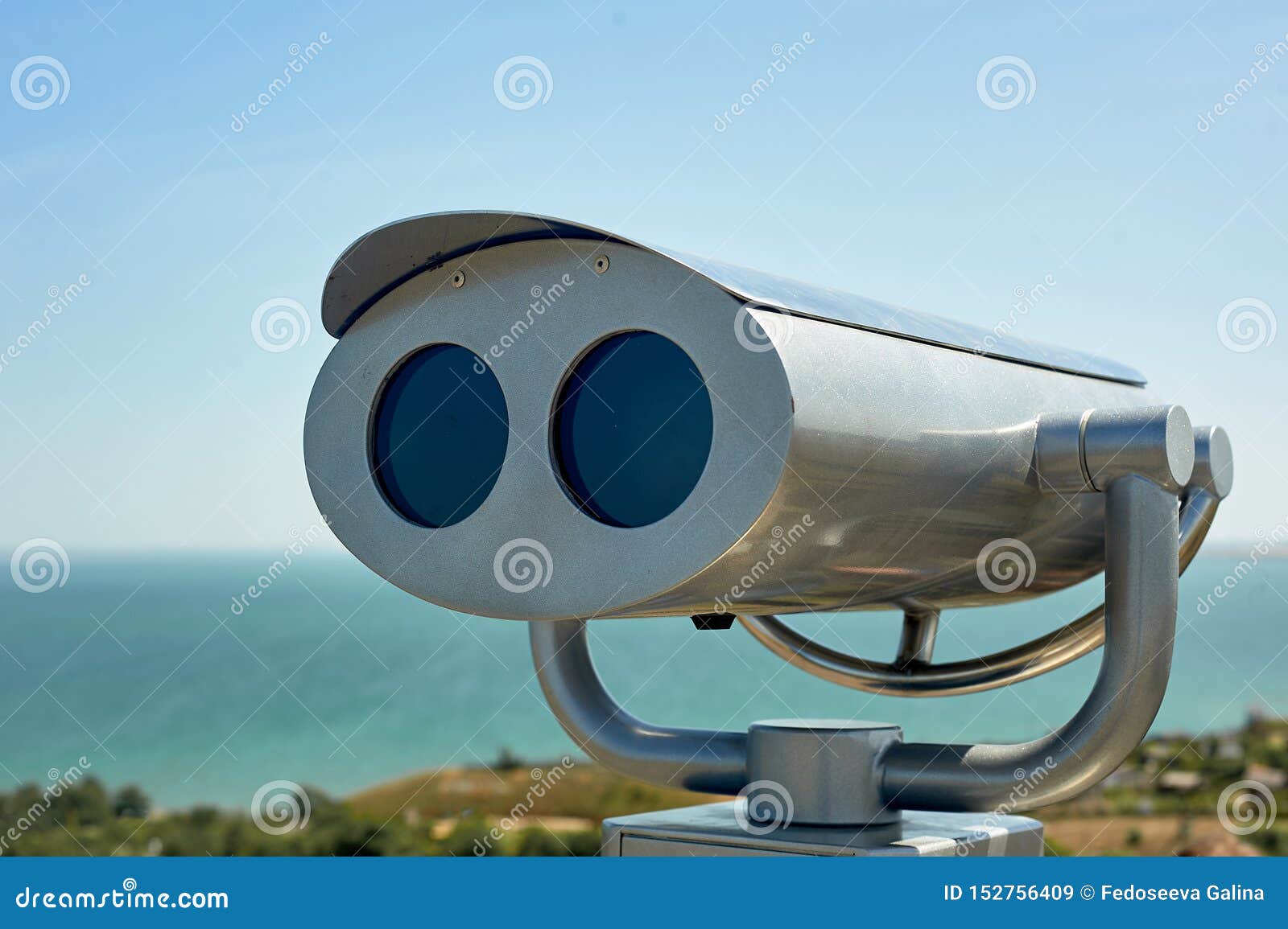 Binoculars on the Observation Deck Overlooking the Sea Stock Image ...
