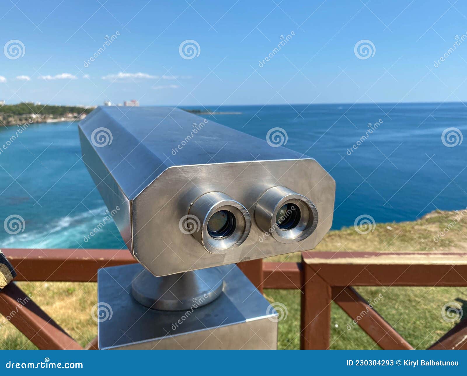Binoculars on the Observation Deck Overlooking the Sea Stock Image ...