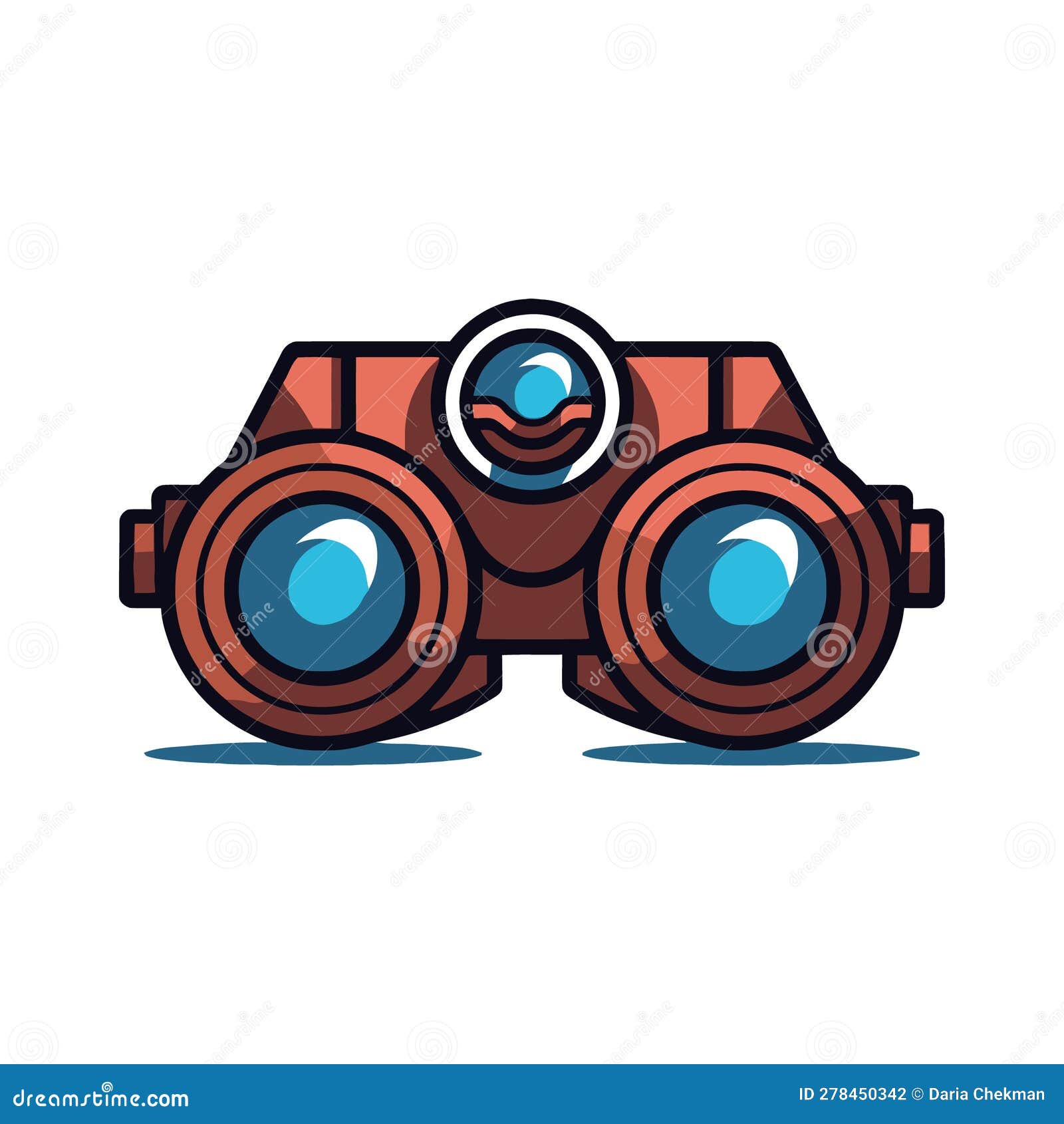 Binoculars for Observation. Single Icon in Cartoon Style Isolated on ...