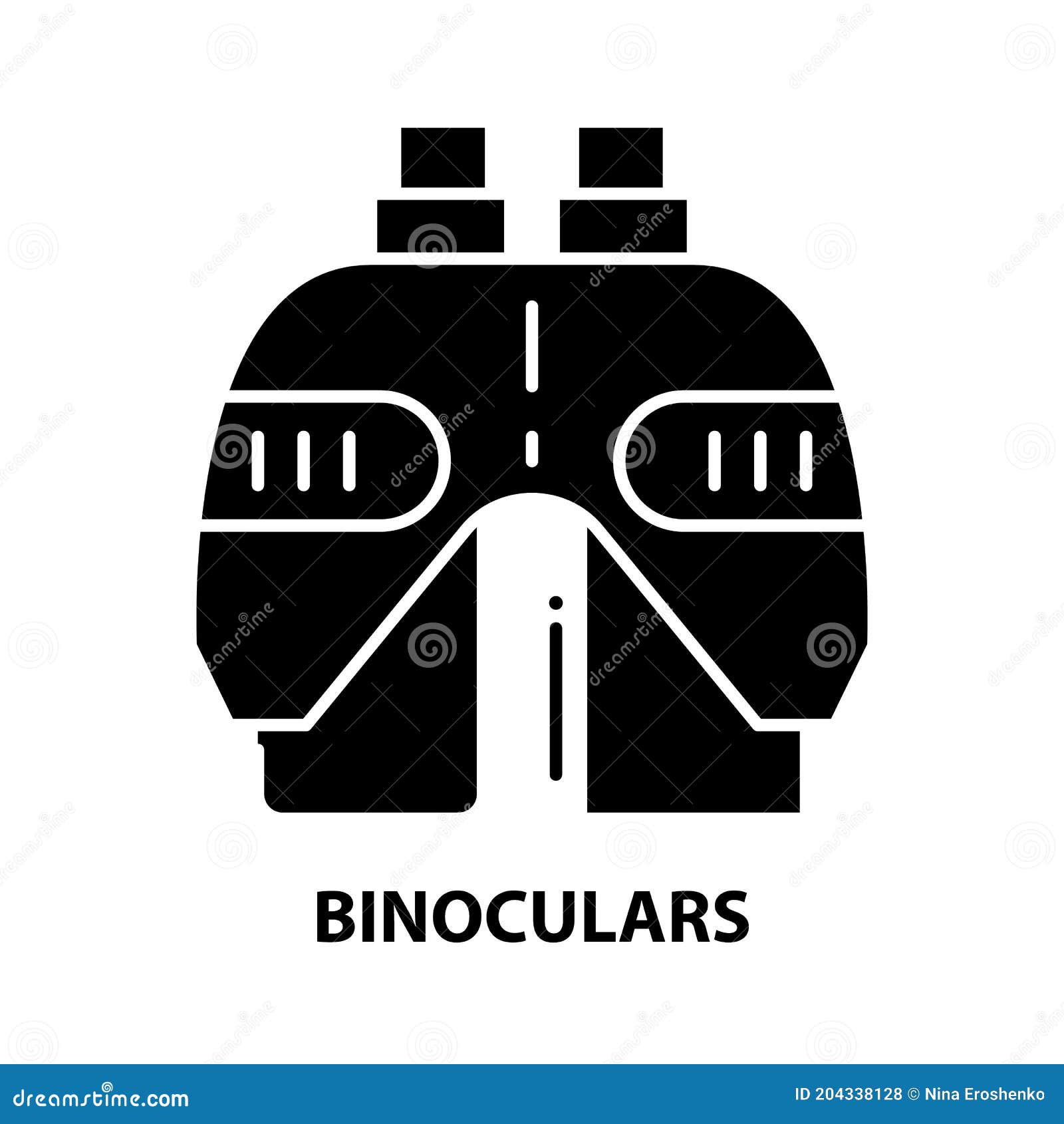 Binoculars Sign Icon, Black Vector Sign with Editable Strokes, Concept ...