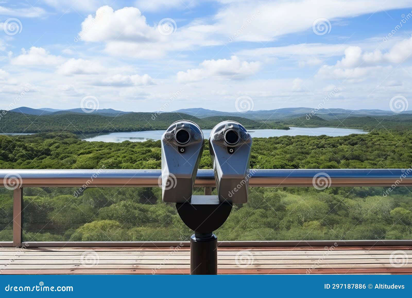 Binoculars on Top of an Observation Deck in a Bird Reserve Stock Photo ...