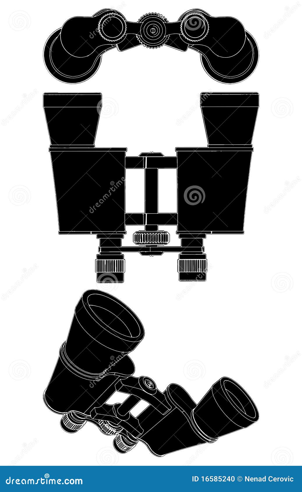 Binoculars Vector 01 stock vector. Illustration of military - 16585240