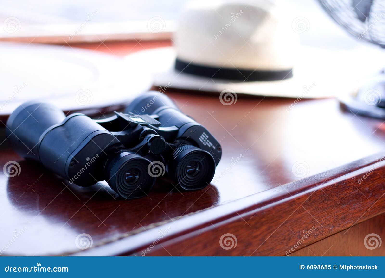 Binoculars on wood table stock image. Image of ship, wood - 6098685