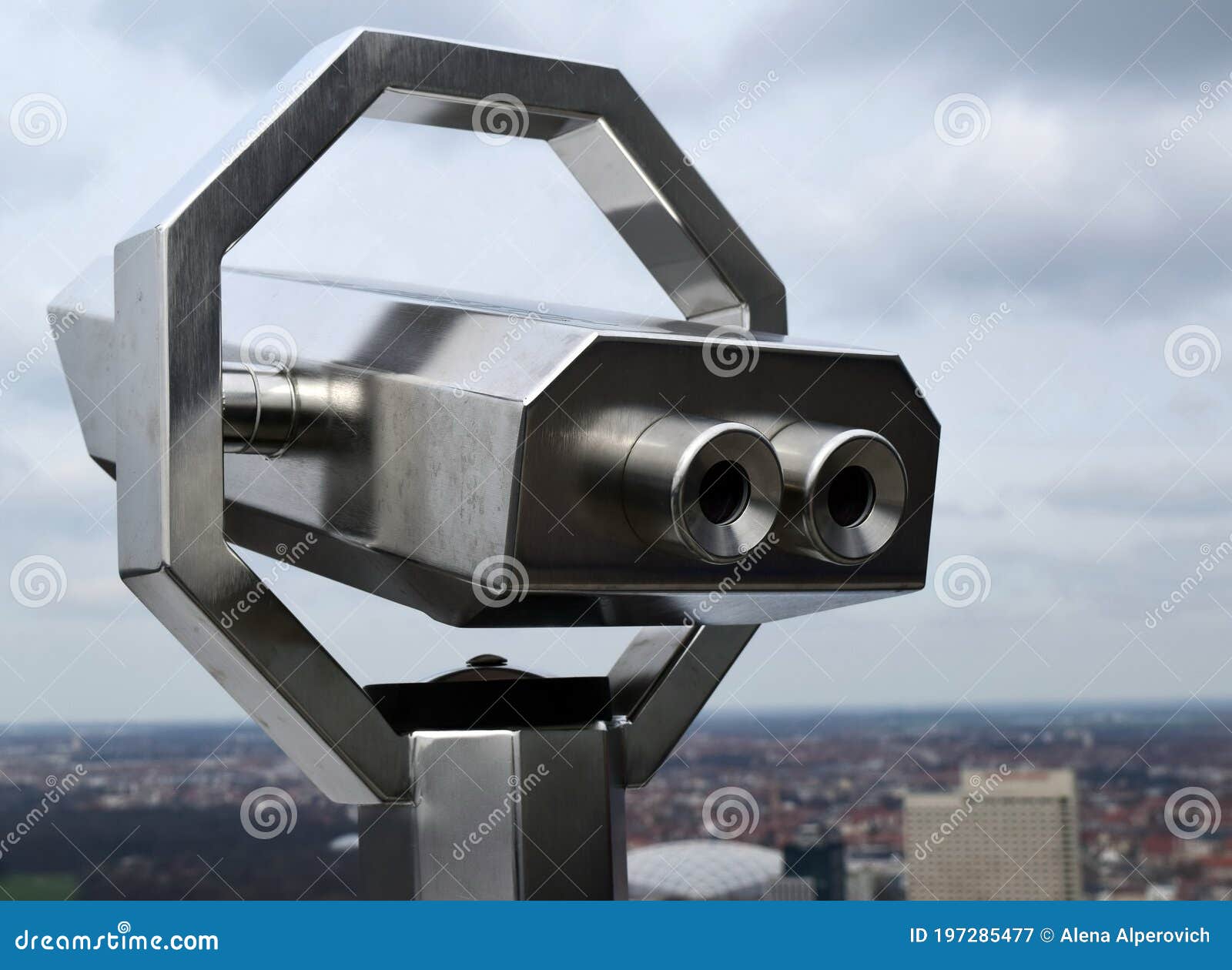 Binoscope on the Observation Deck in the City Stock Image - Image of ...