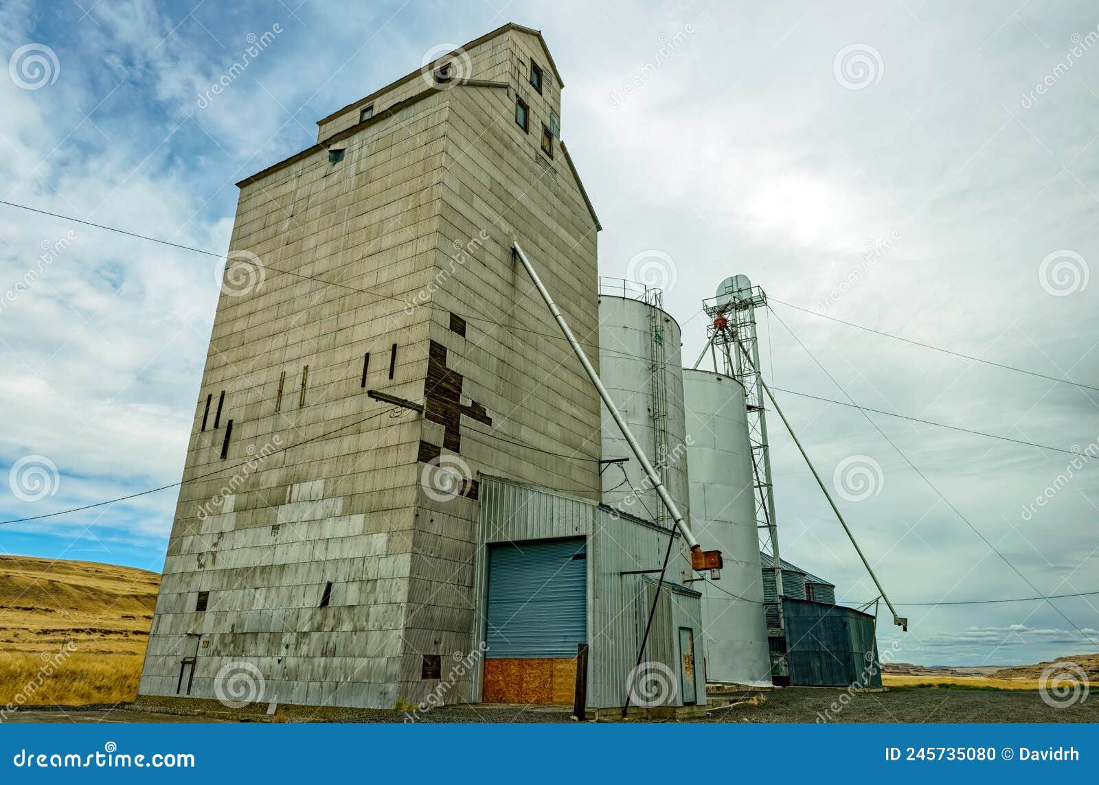 Bins at a Grain Elevator on the Palouse in Central Washington State ...