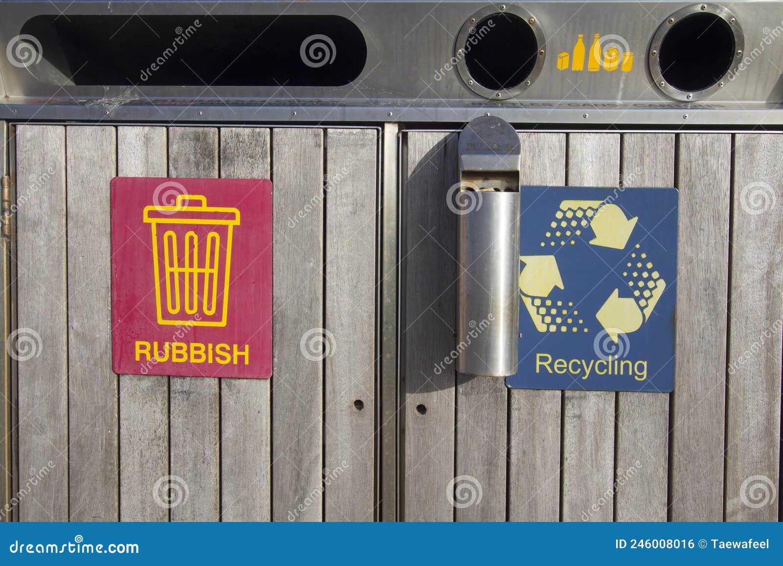 Bins for Rubbish, Recycling and Waste, in Places with Trash Stock Photo ...