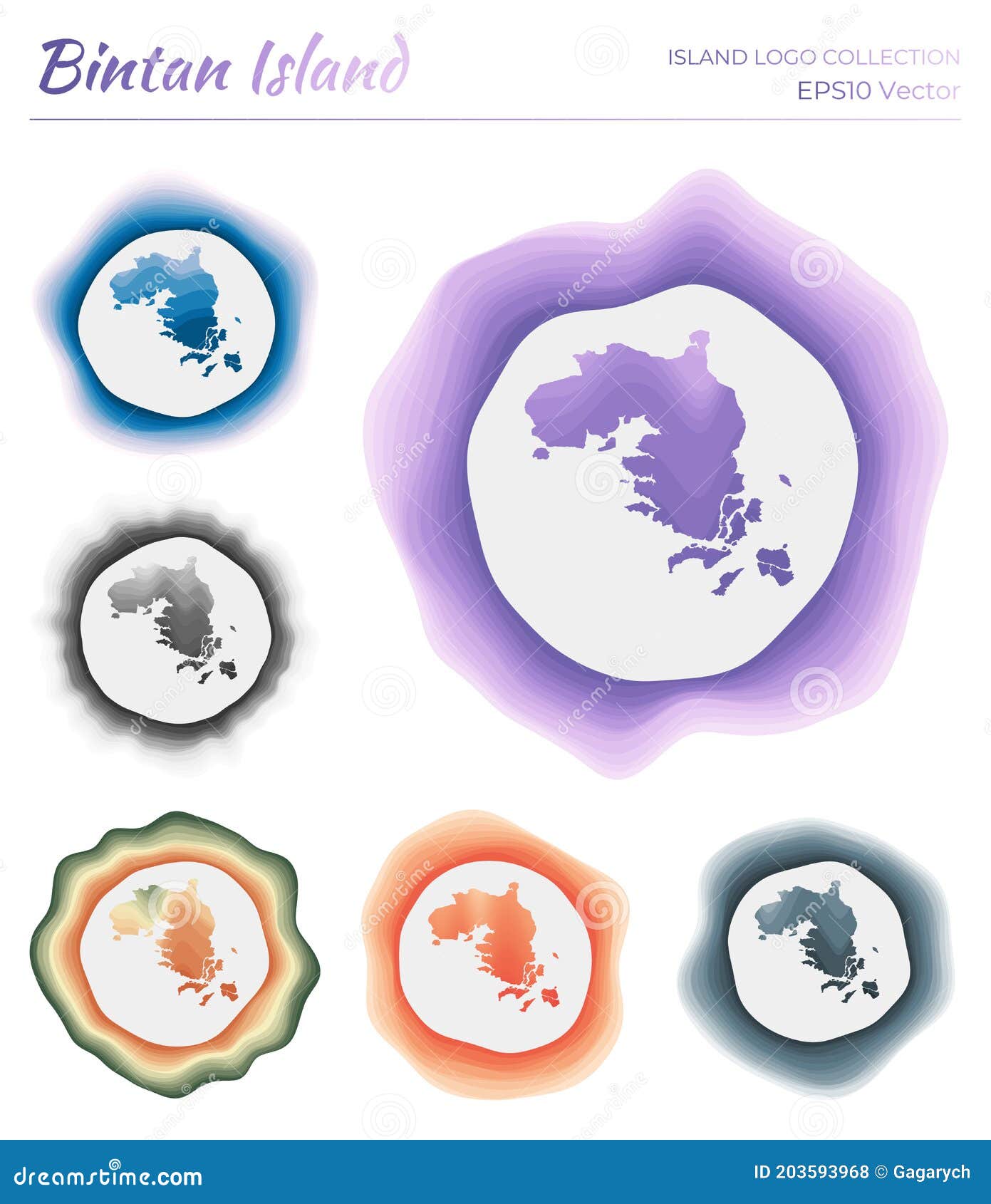 Bintan Island Logo Collection. Stock Illustration - Illustration of ...