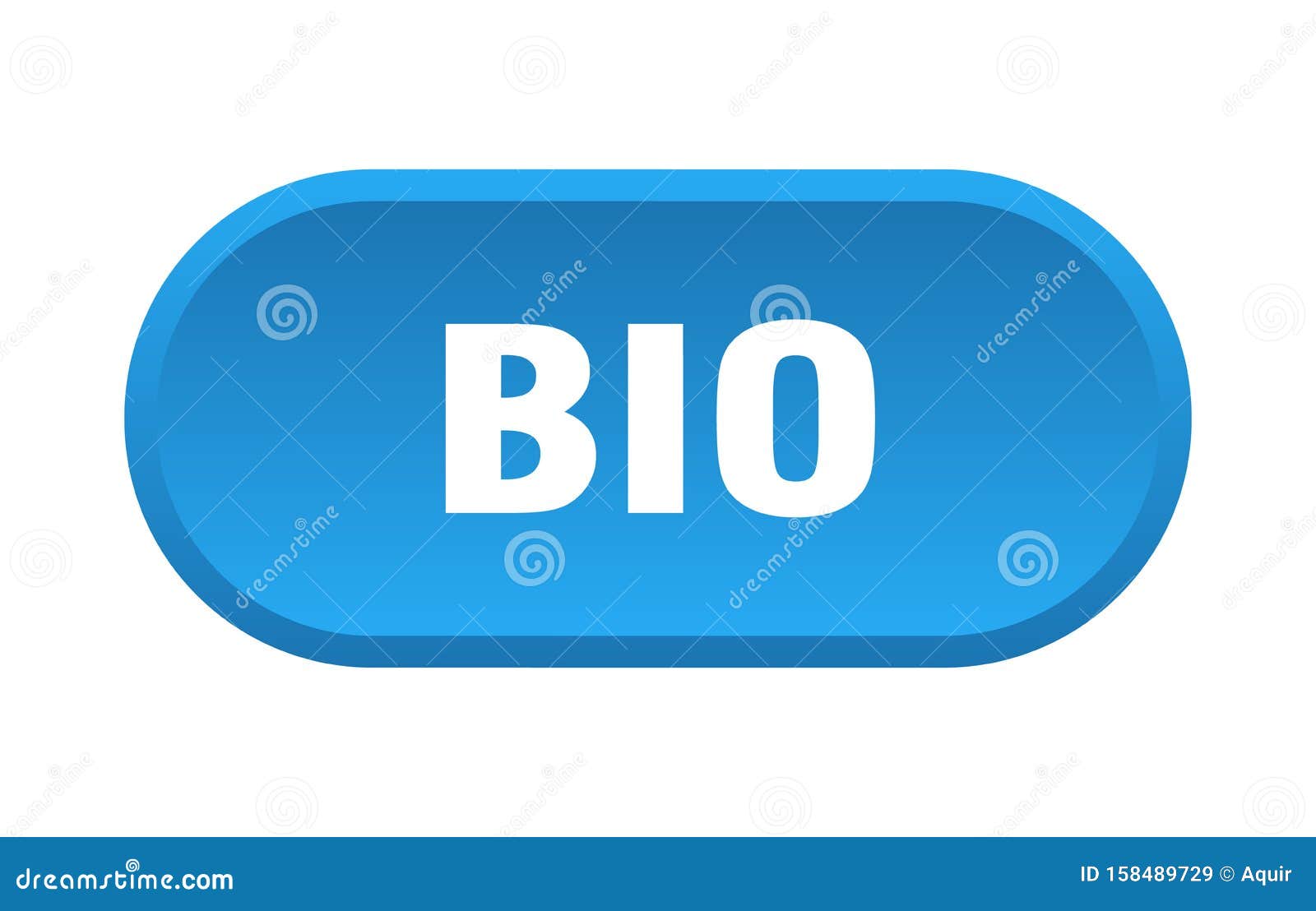 Bio button stock vector. Illustration of blue, flat - 158489729