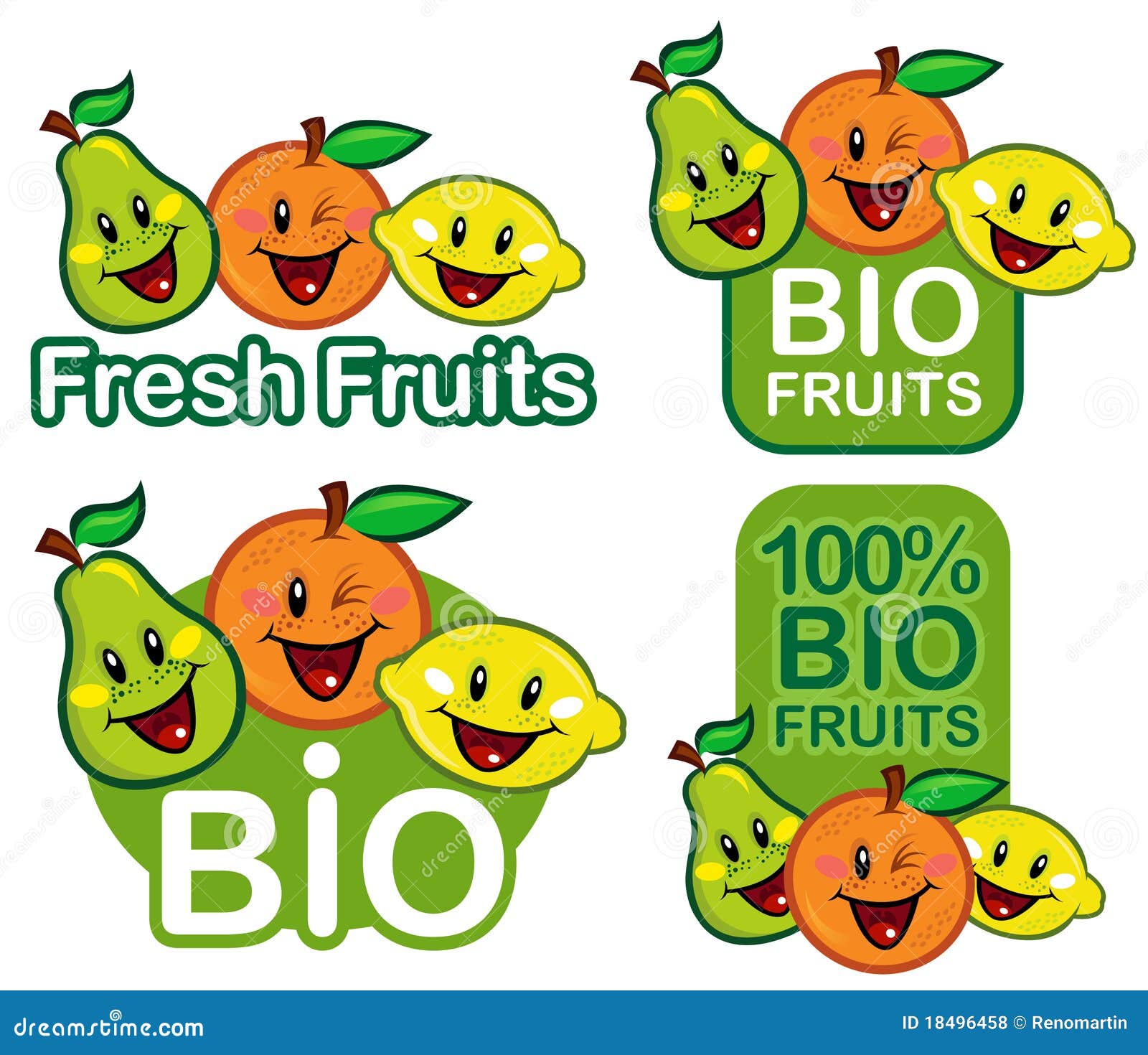 Bio caracteres de la fruta ilustración del vector. Ilustración de ...