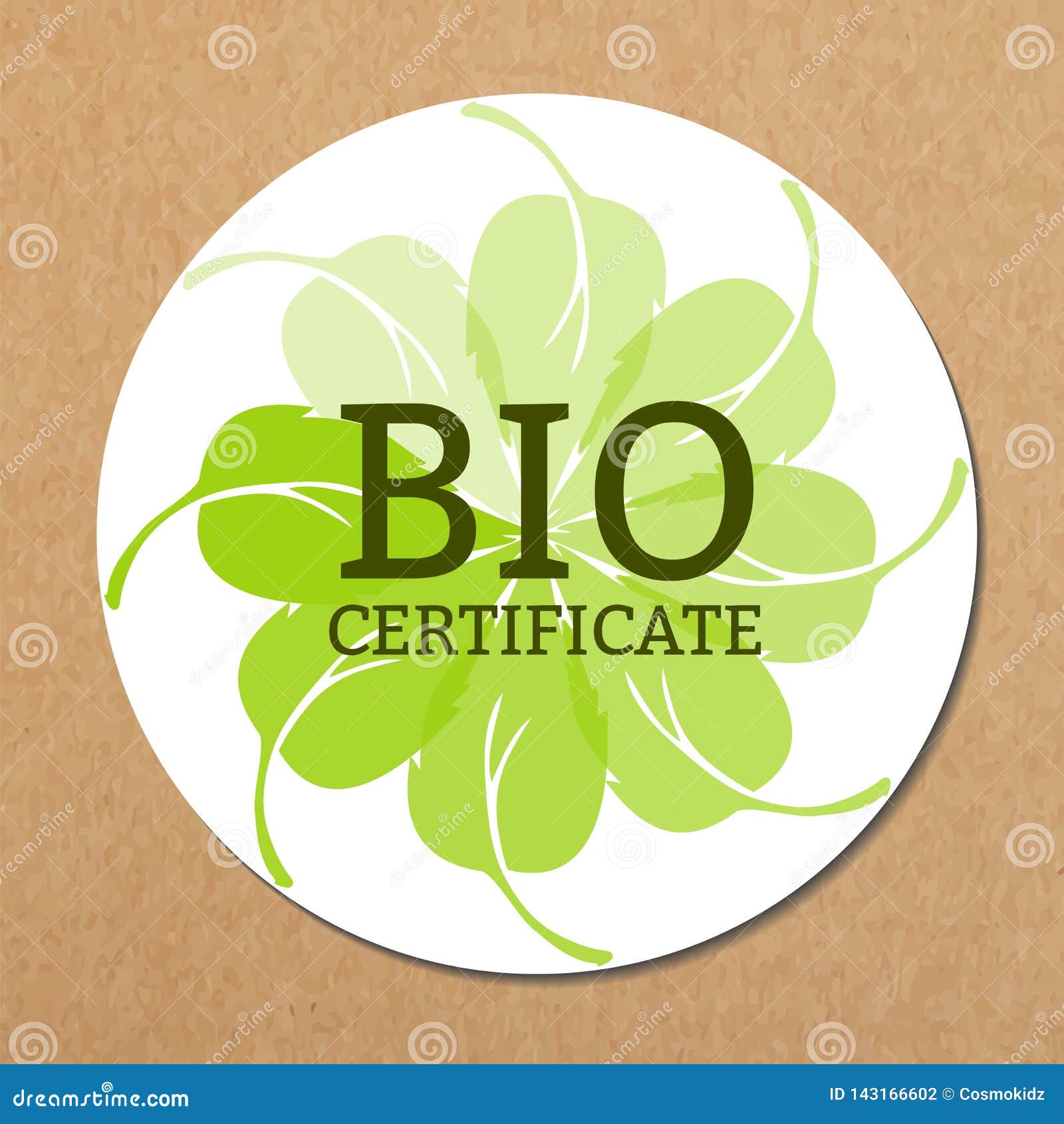 Bio Certificate Icon, Green and White Isolated Icon Stock Illustration ...