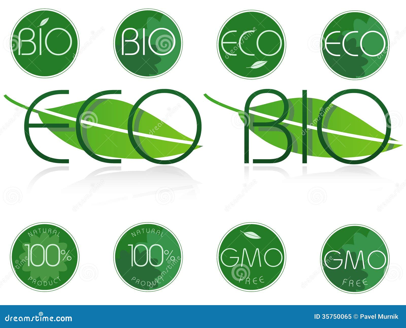 Bio and eco symbols. stock vector. Illustration of culture - 35750065