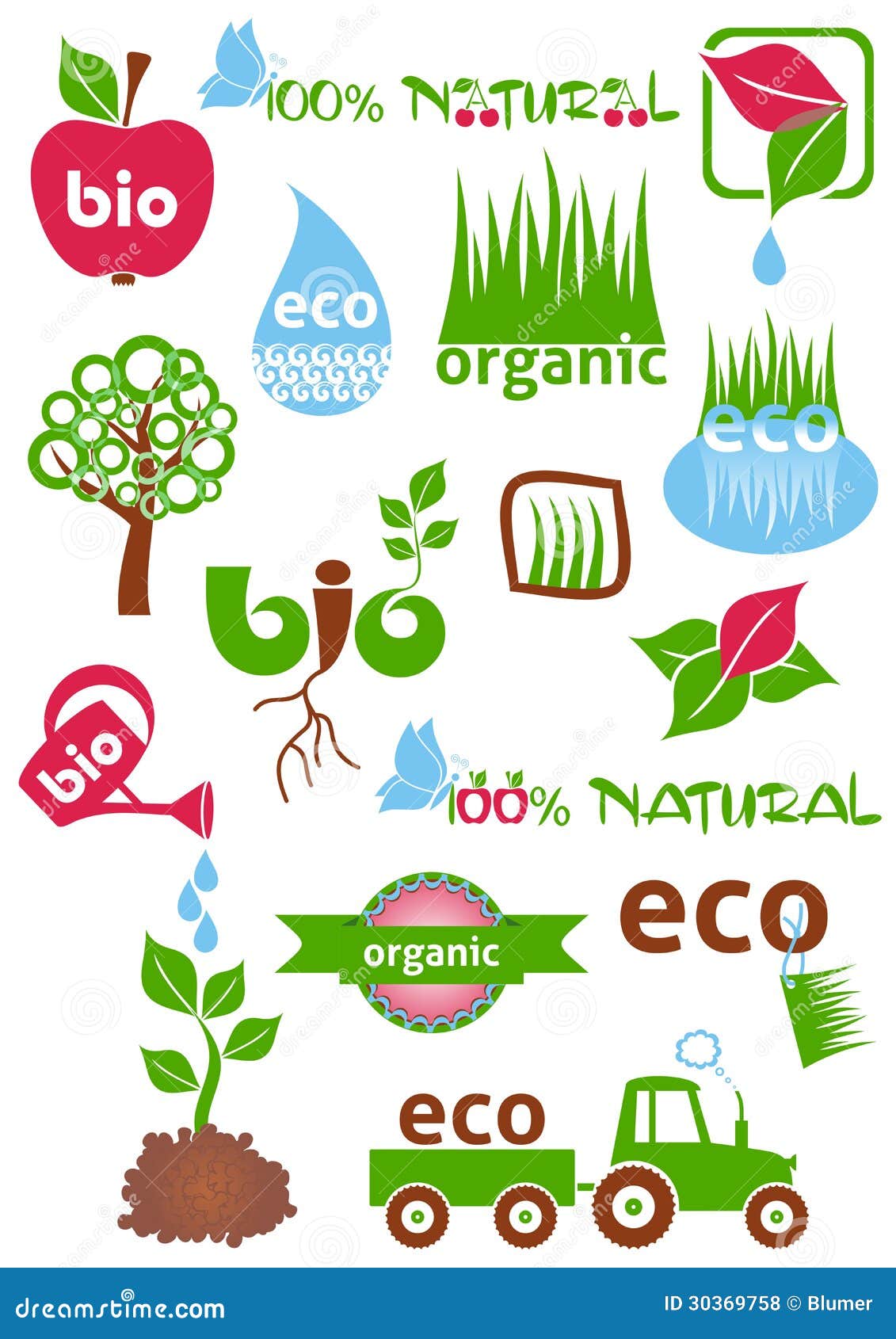 Bio en ecopictogrammen vector illustratie. Illustration of samenvatting ...