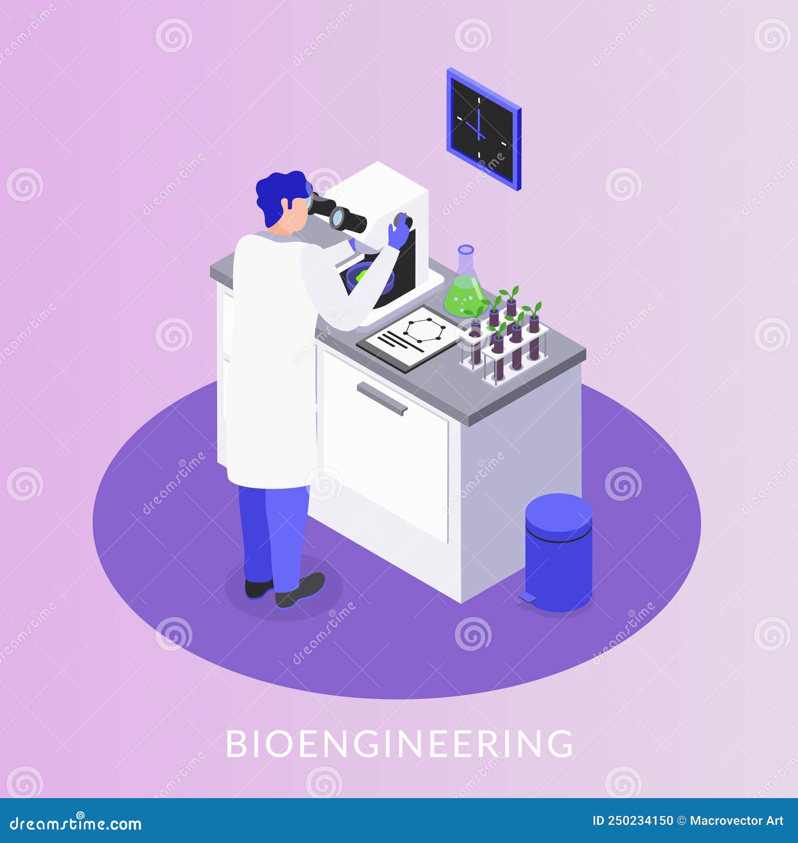 Bio Engineering Isometric Background Stock Vector - Illustration of ...