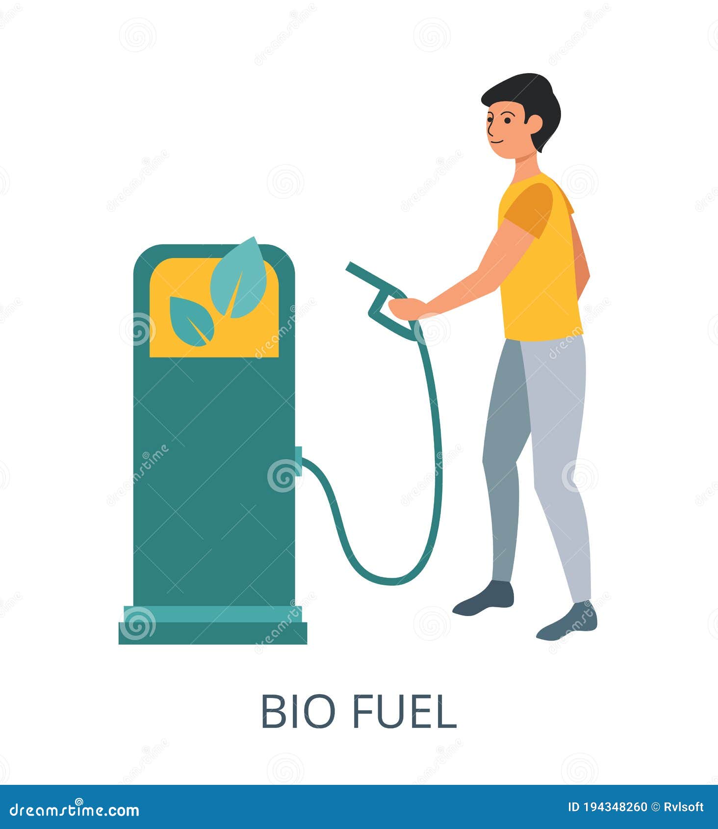 Bio Fuel Concept, Flat Design Vector Illustration Stock Vector ...