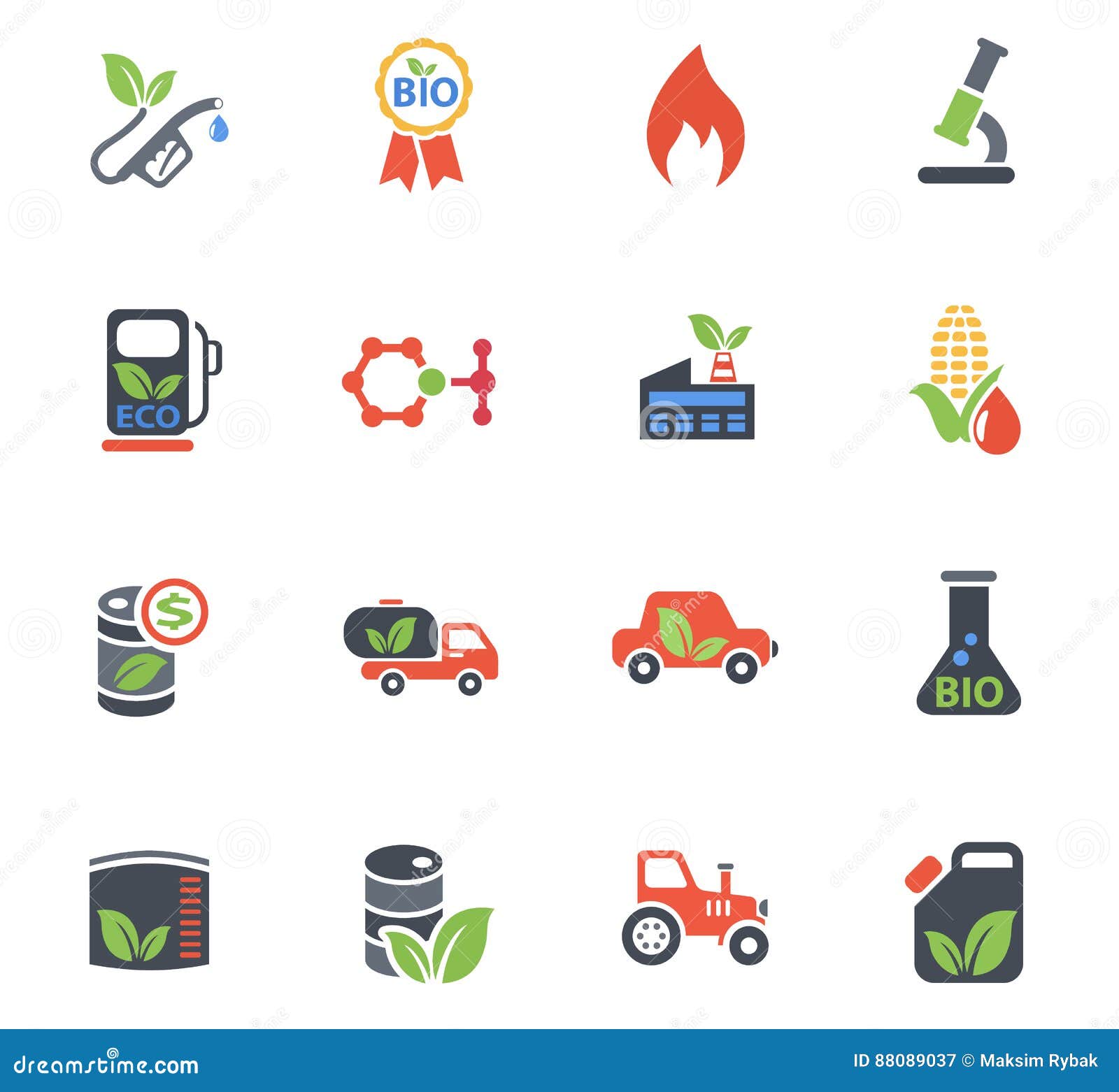 Bio fuel icon set stock vector. Illustration of symbol - 88089037