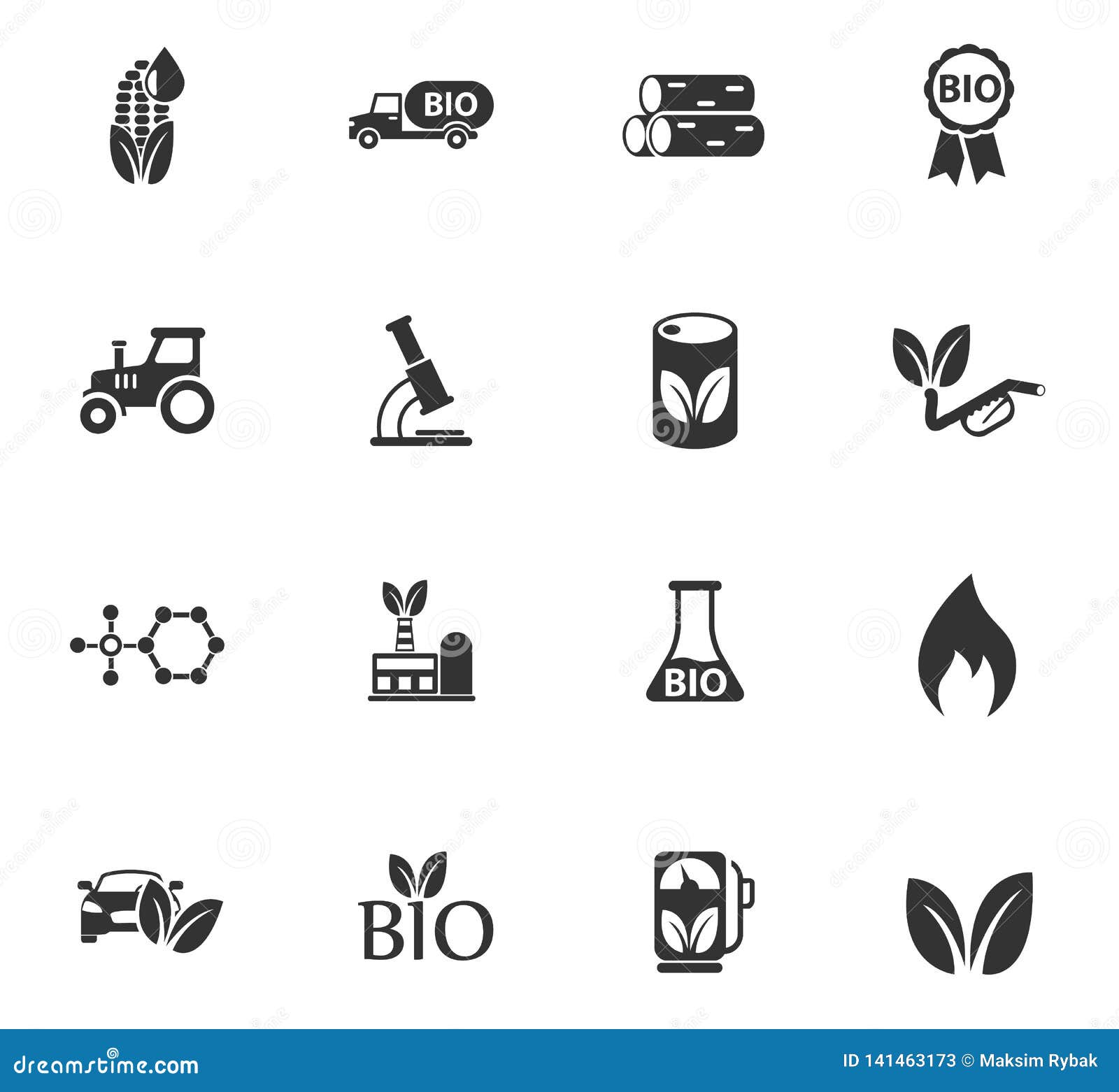 Bio fuel icon set stock vector. Illustration of barrel - 141463173