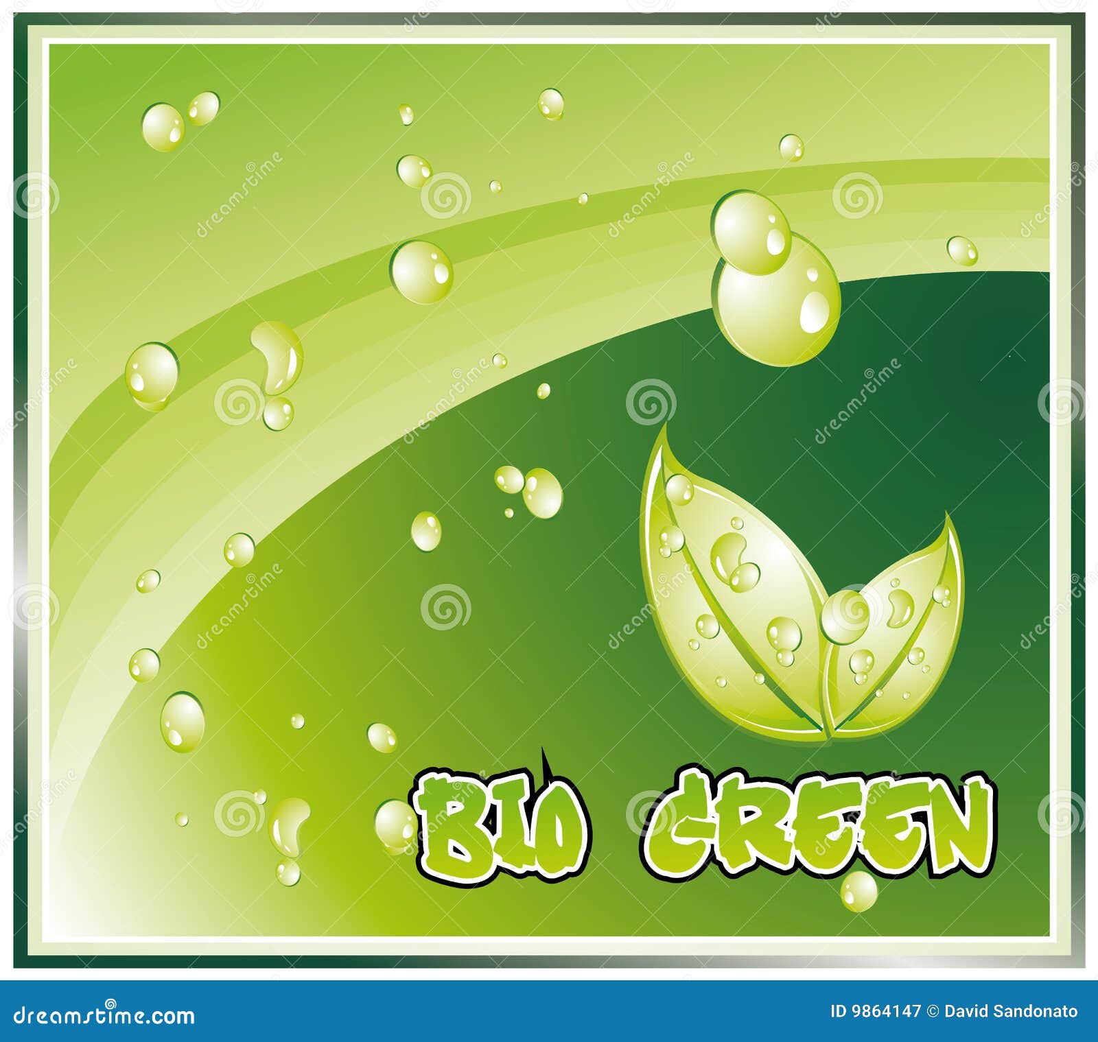Bio Green Background stock vector. Illustration of beautiful - 9864147