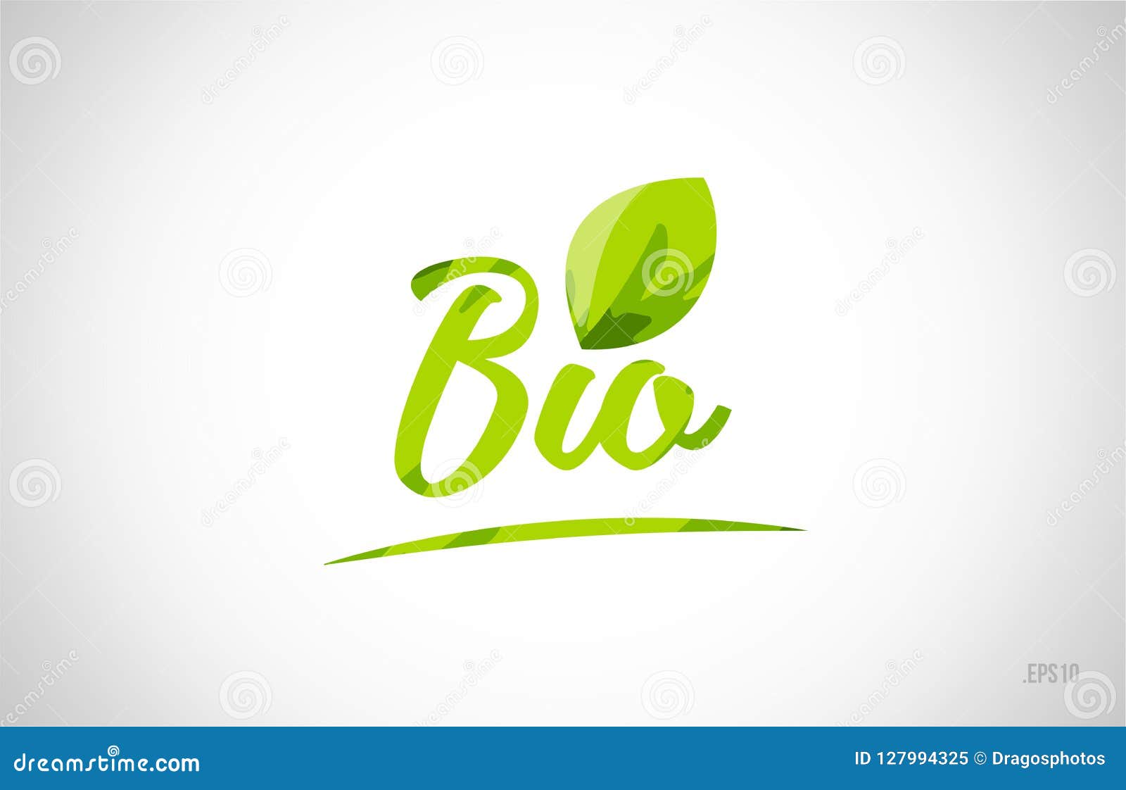 Bio Green Leaf Word Text Logo Icon Typography Stock Vector ...