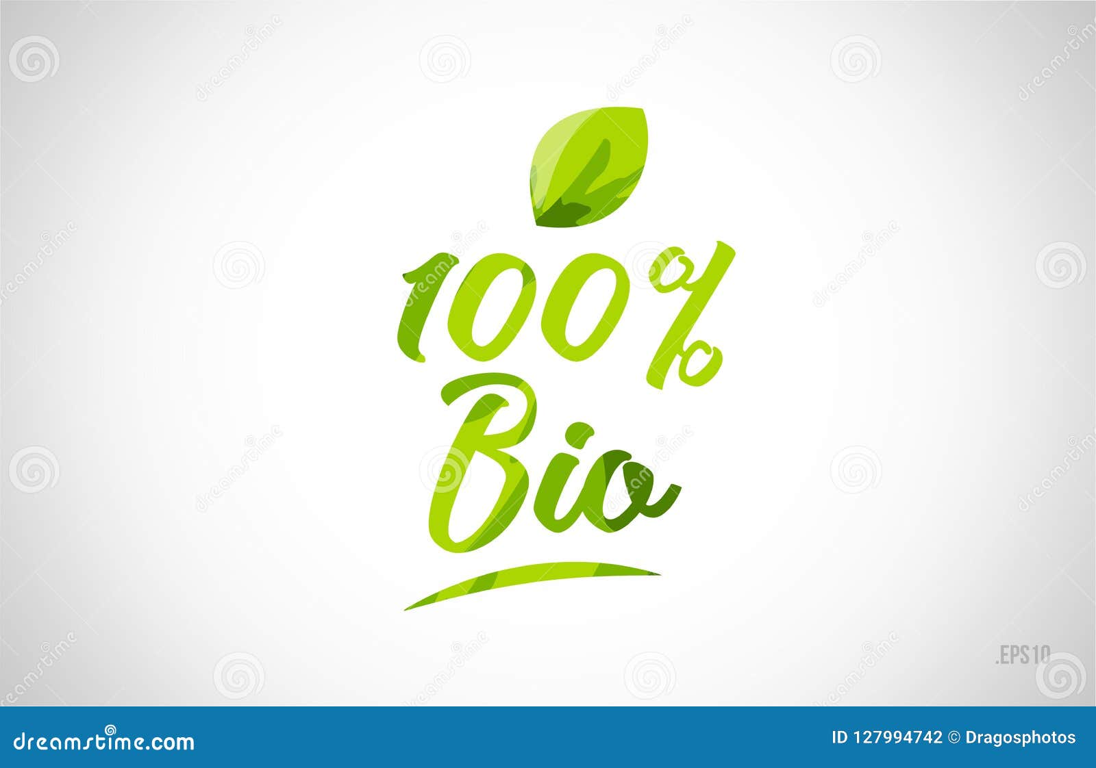 100 Bio Green Leaf Word Text Logo Icon Typography Stock Vector ...