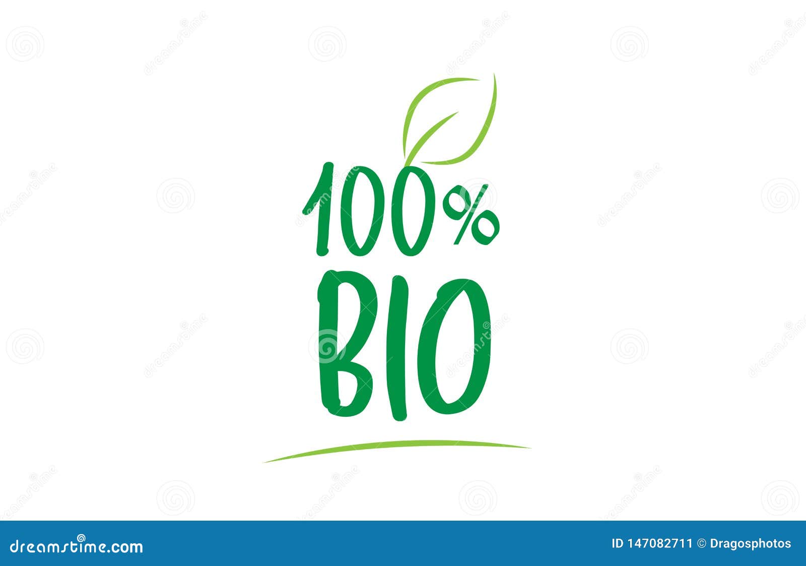 100 Bio Green Word Text with Leaf Icon Logo Design Stock Vector ...