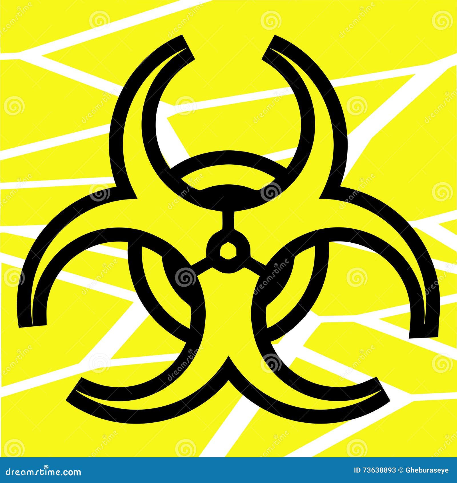 Bio Hazard Symbol on Yellow Background Stock Vector - Illustration of ...