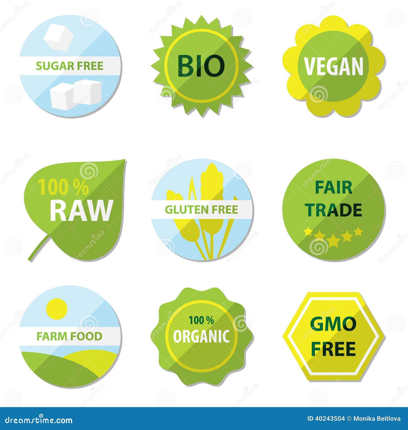 Bio and Healthy Food Labels Stock Vector - Illustration of healthy ...