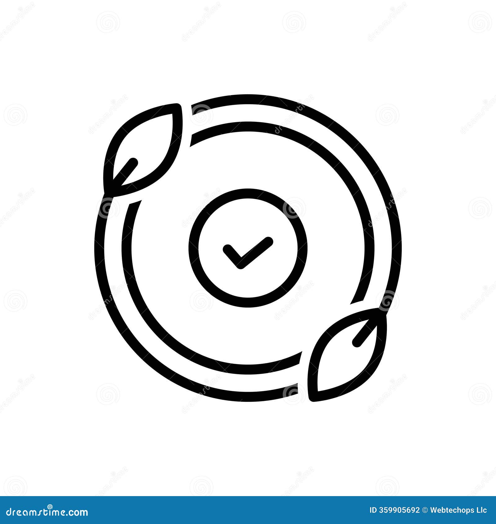 Black Line Icon for Bio, Eco Friendly and Leaf Stock Illustration ...