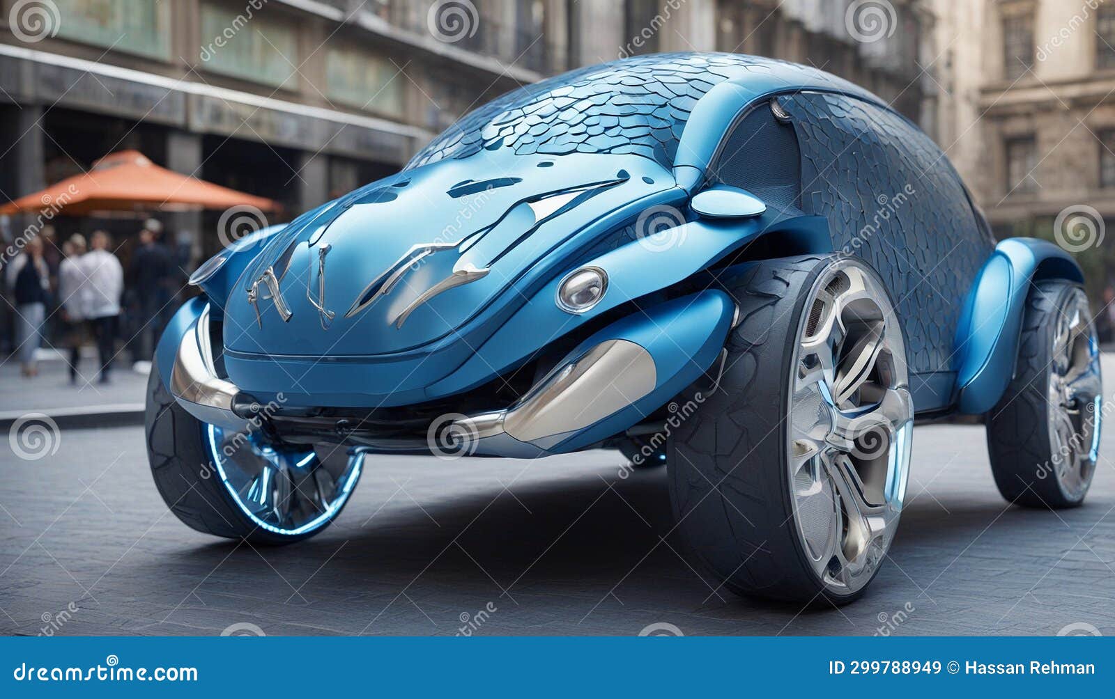 (Bio-inspired Blue Bug Car:1.1), (vehicle Resembling A Beetle's ...