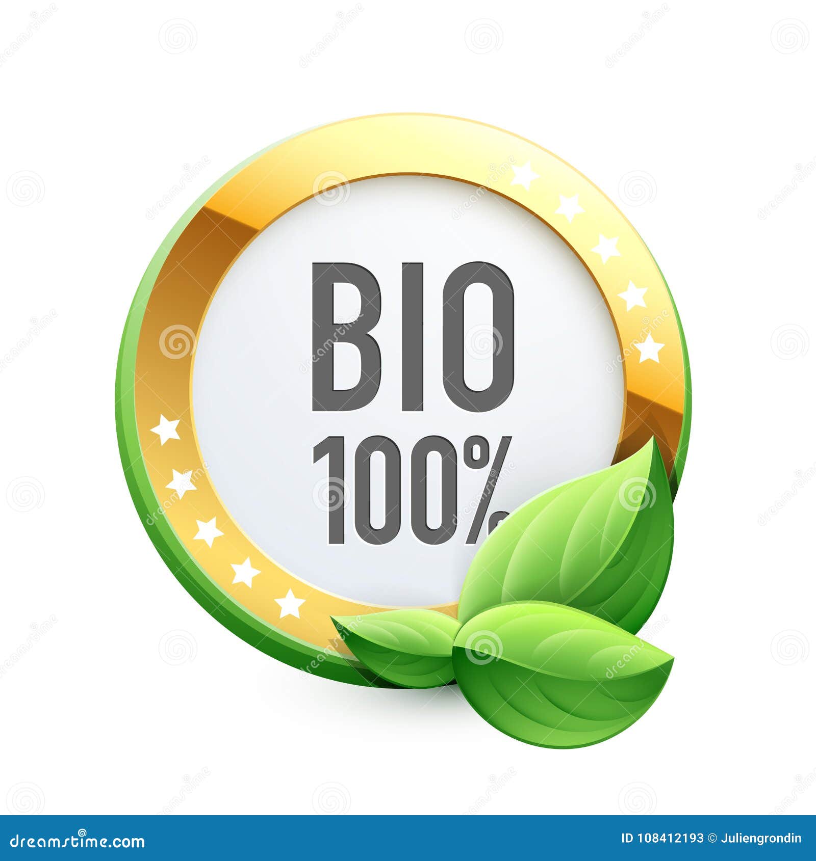 Bio 100 label stock illustration. Illustration of natural - 108412193