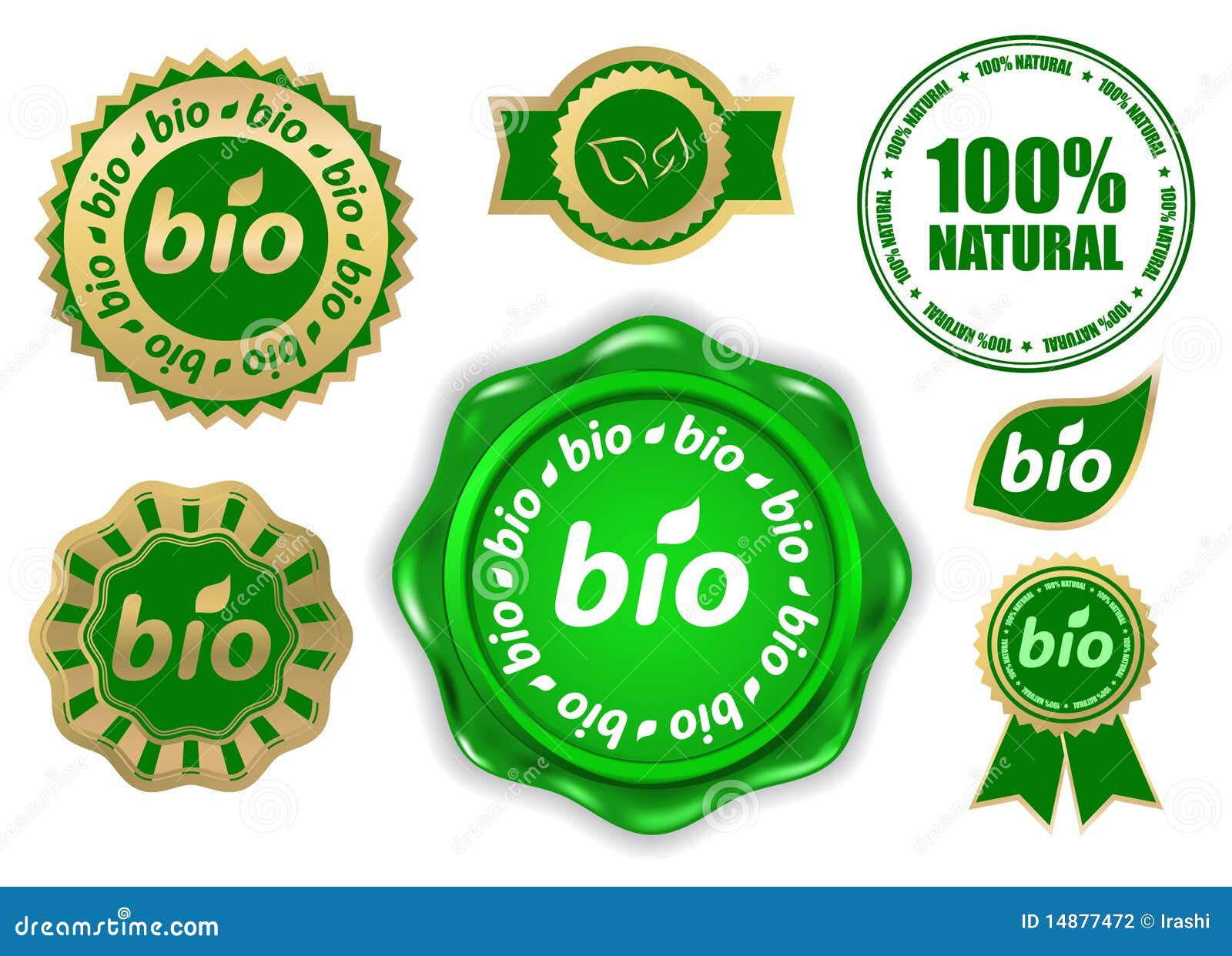 Bio labels stock vector. Illustration of packaging, natural - 14877472