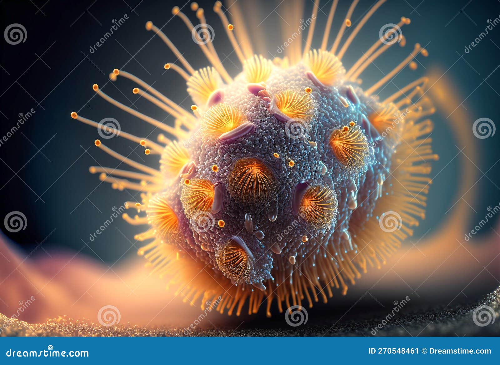 Bio Life Under the Microscope, Macro Image, Digital Illustration Stock ...
