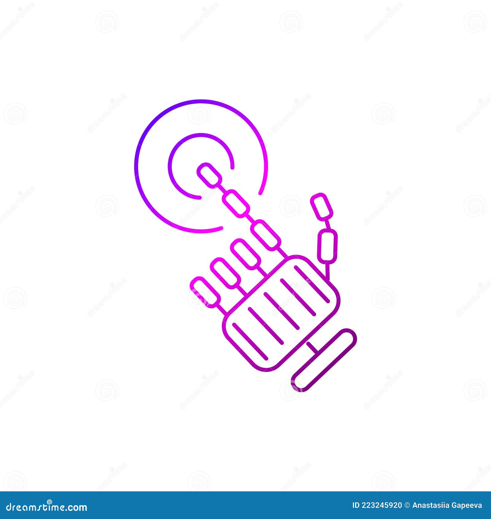 Bio Mechanical Arm Push Button Outline Icon. Exoskeleton And High Tech ...