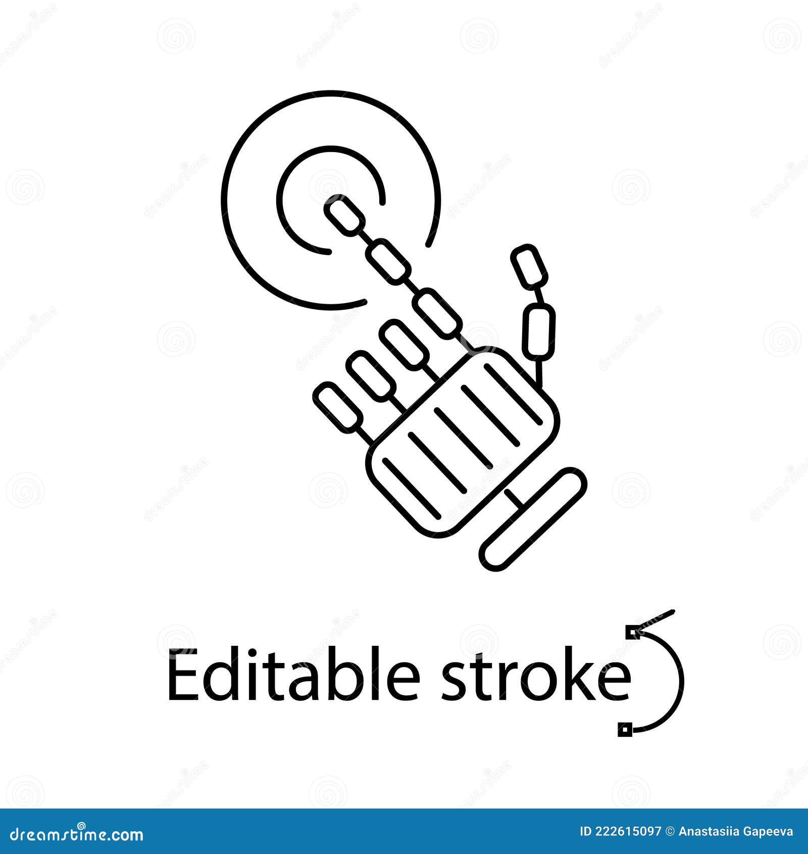 Bio Mechanical Arm Push Button Outline Icon. Exoskeleton And High Tech ...