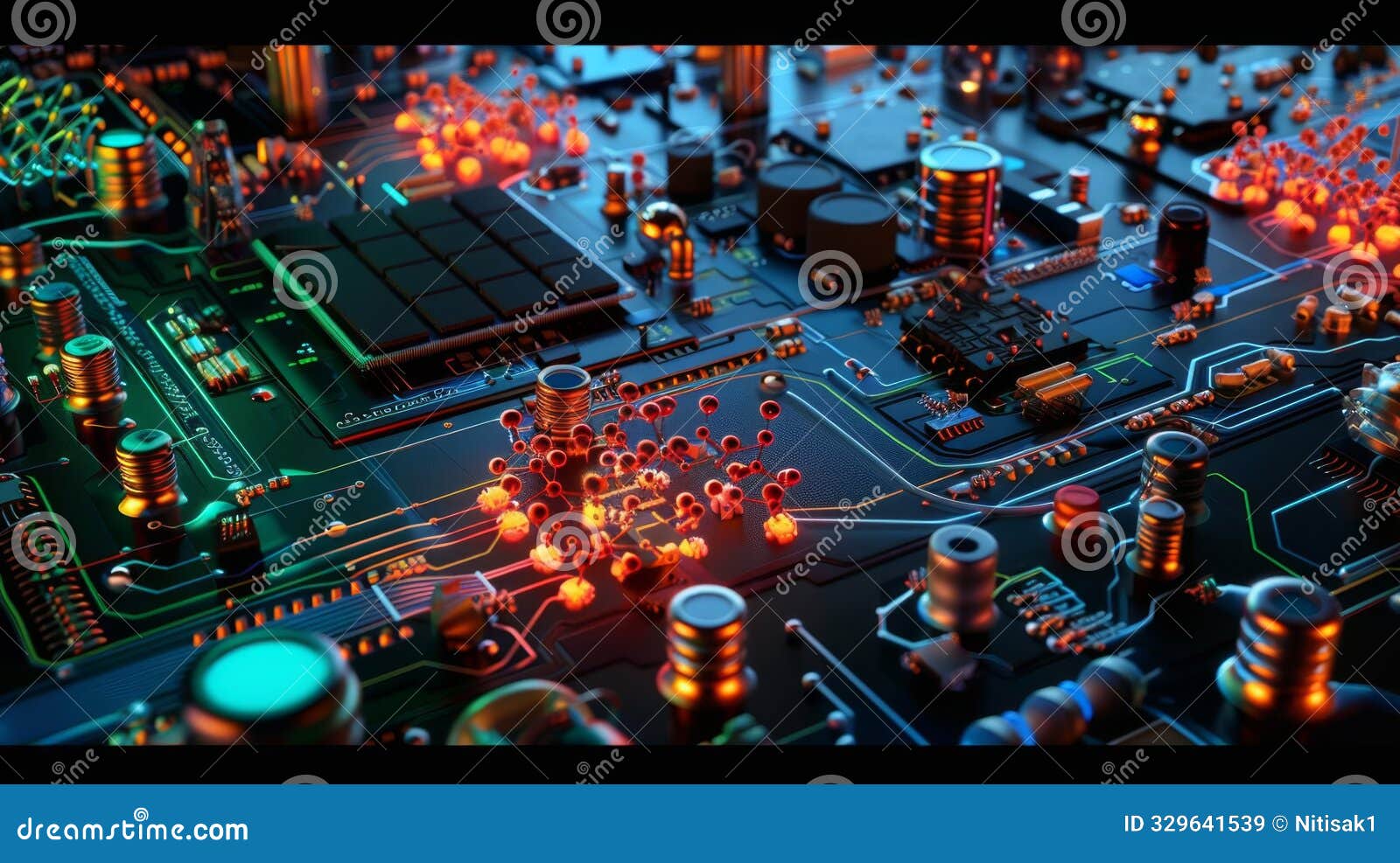 119 Bio Molecular Nanotech Electronic Circuit Board Components 3D Model ...