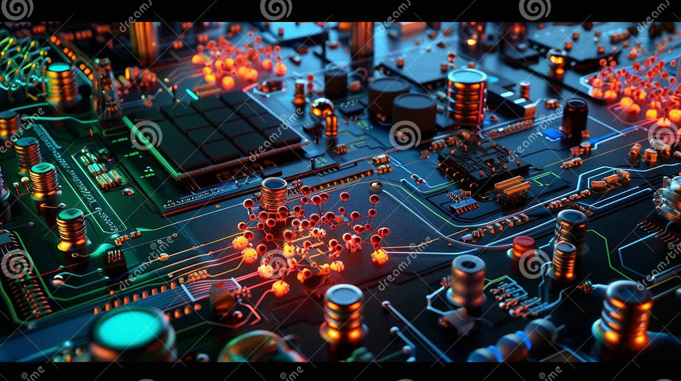 119 Bio Molecular Nanotech Electronic Circuit Board Components 3D Model ...