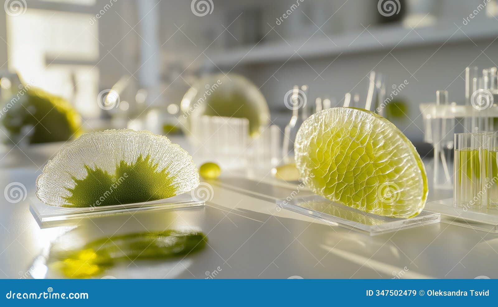 Bio-packaging Materials Made from Algae, Displayed on a Bright White ...