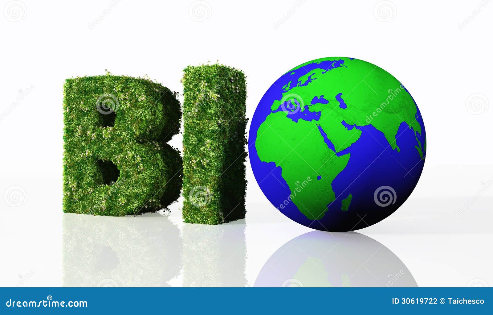 Bio palabra con el mundo stock de ilustración. Ilustración de cuidado ...