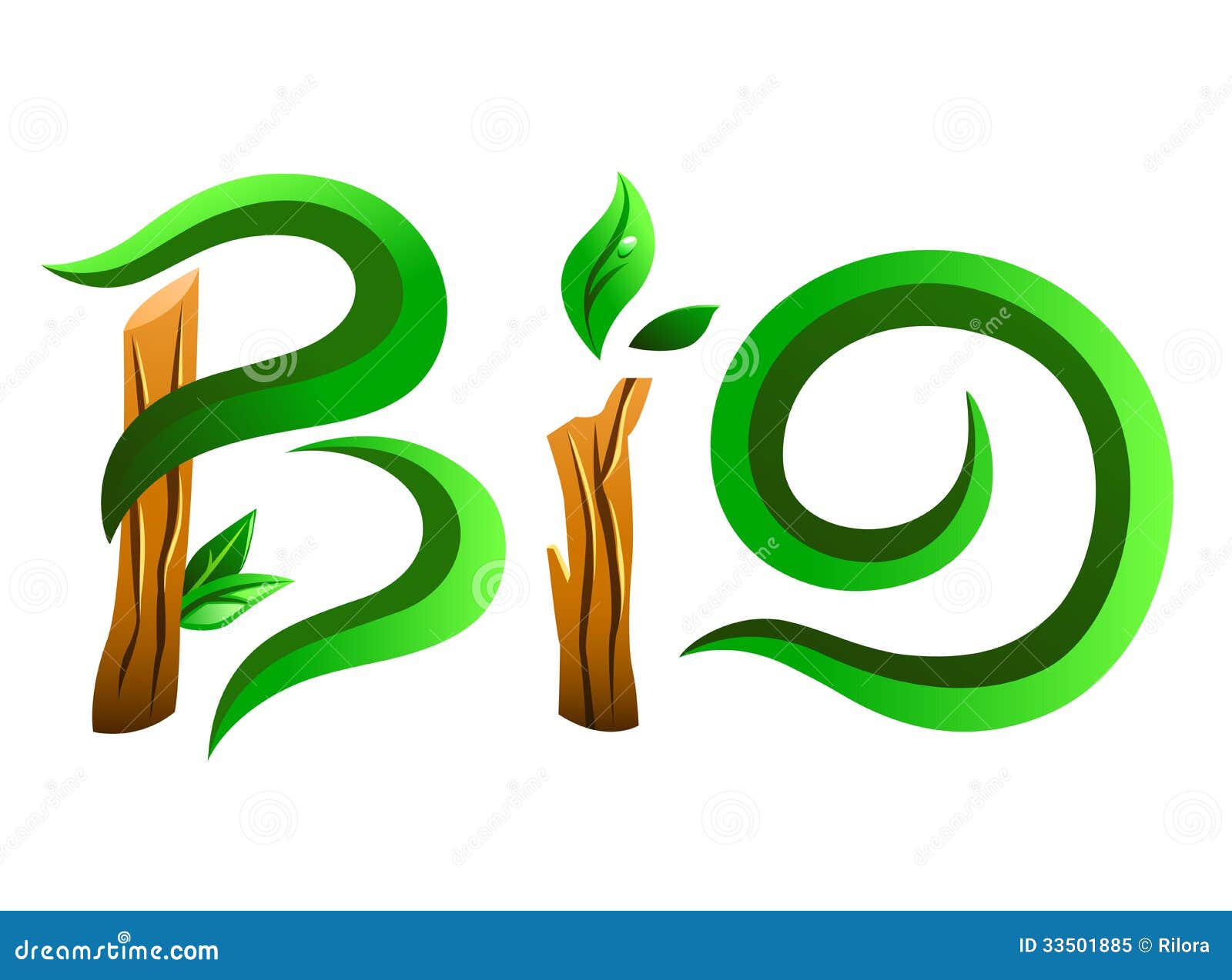Bio palabra verde ilustración del vector. Ilustración de cubo - 33501885