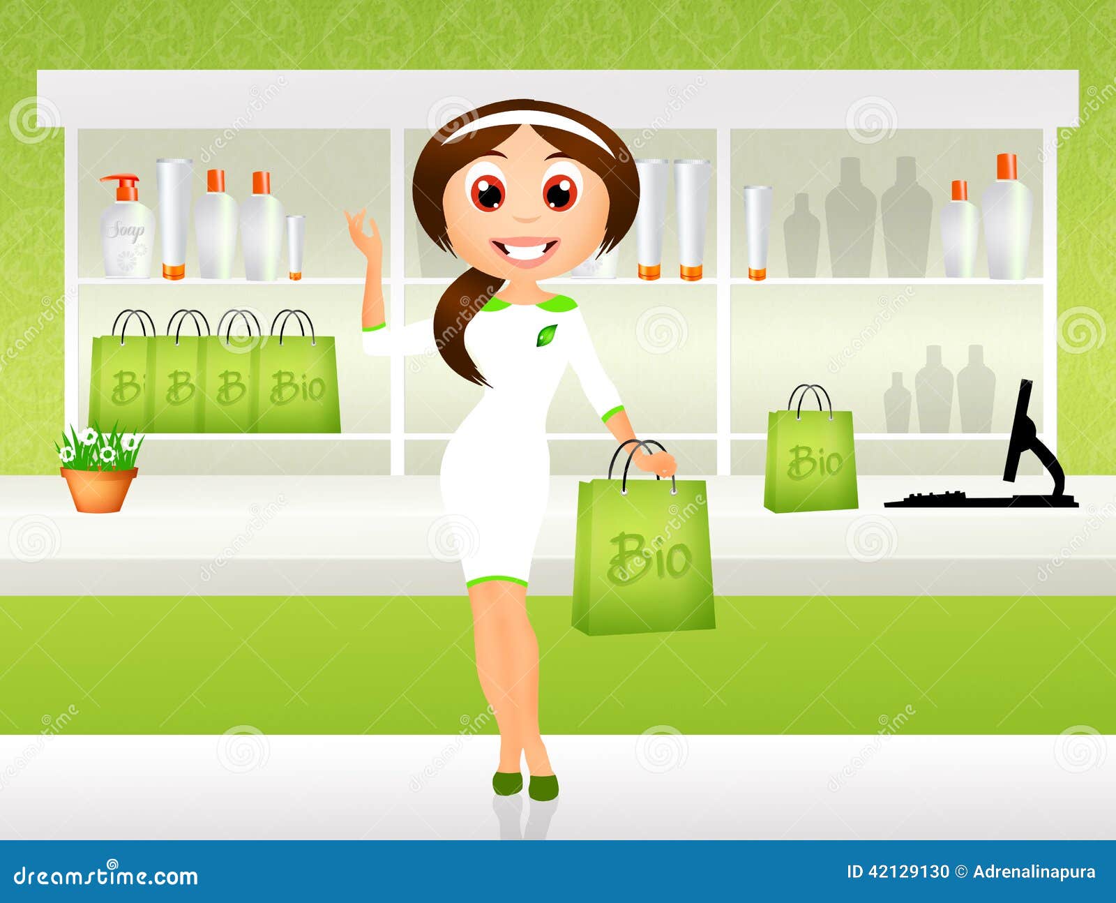 Bio shop stock illustration. Illustration of store, pure - 42129130