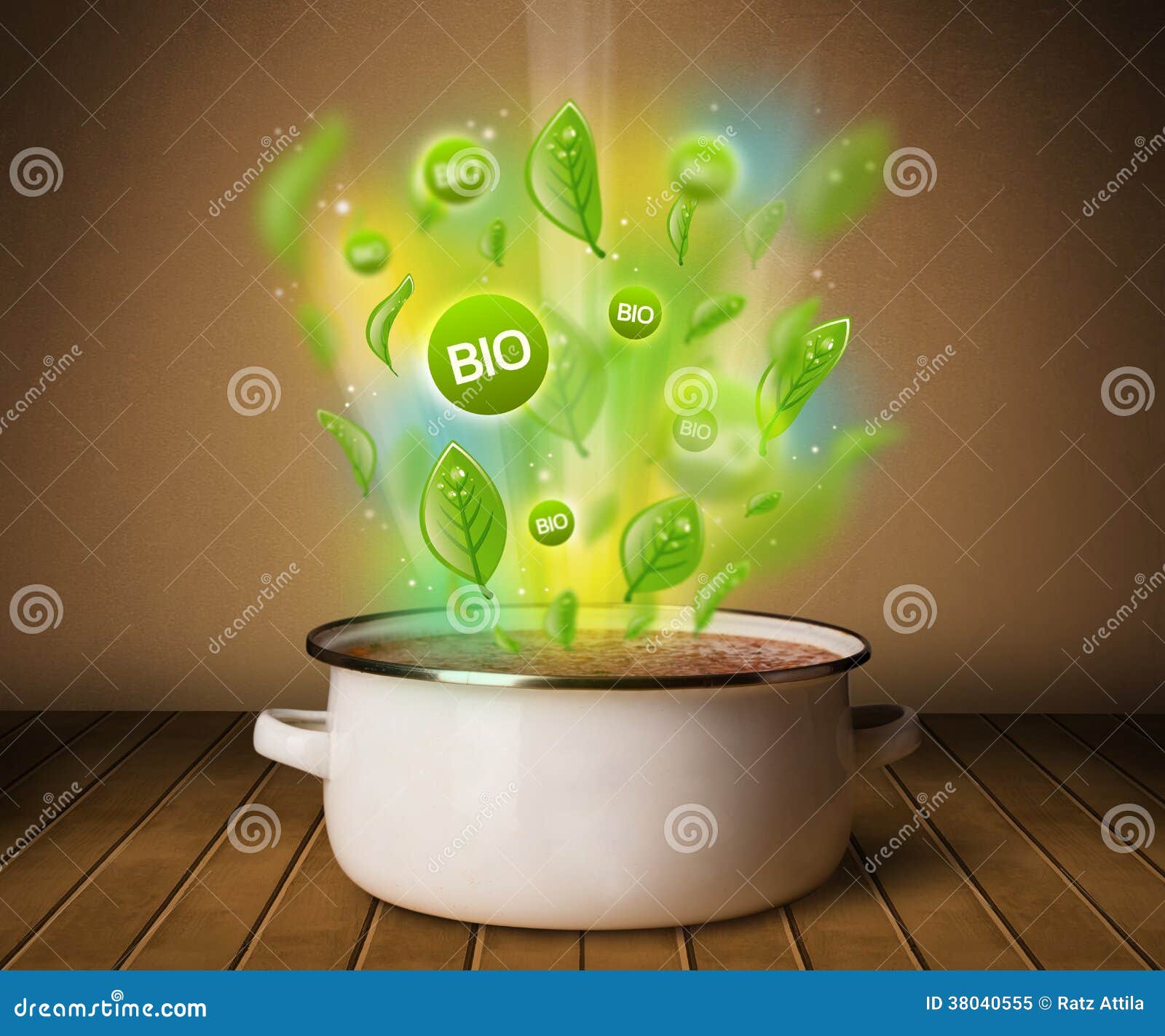 Bio Signs Coming Out from Cooking Pot Stock Image - Image of background ...