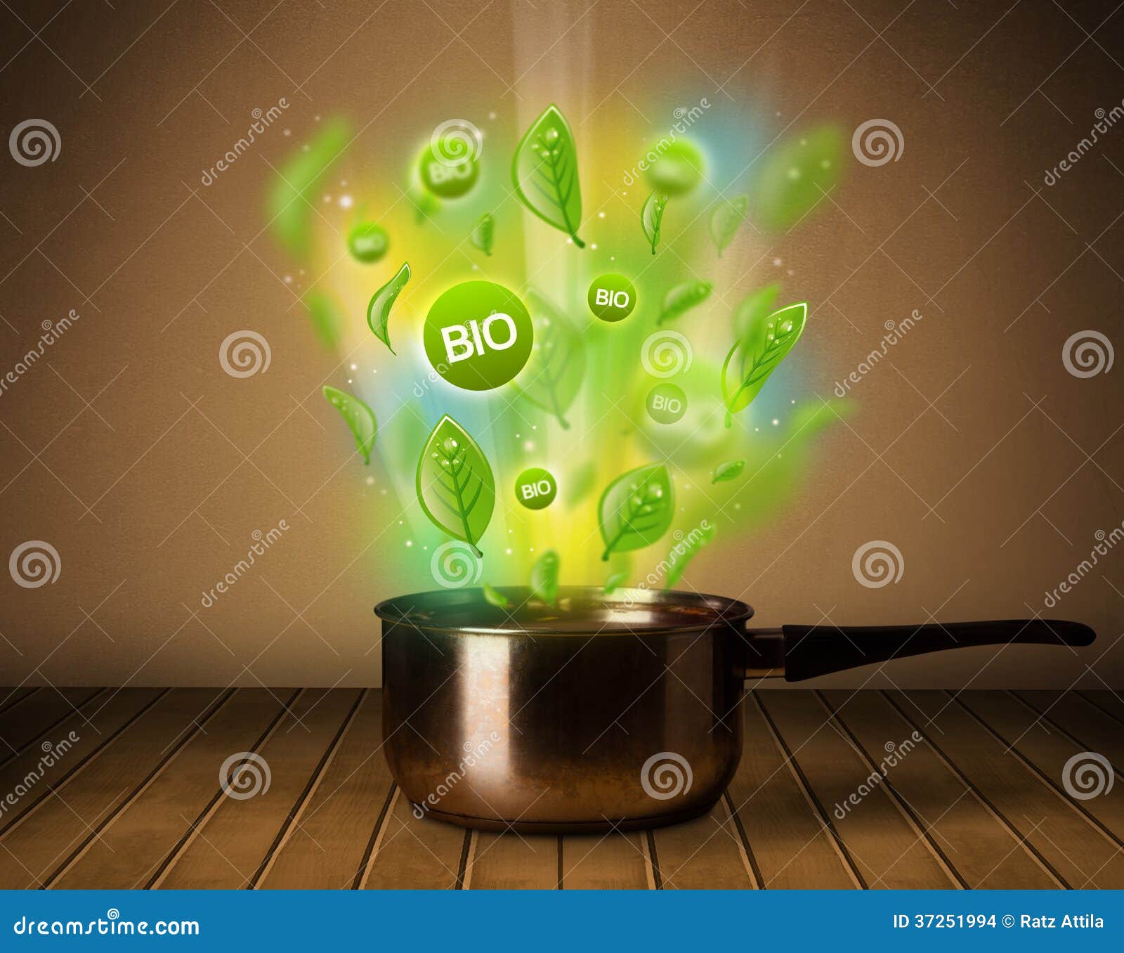 Bio Signs Coming Out from Cooking Pot Stock Photo - Image of home ...