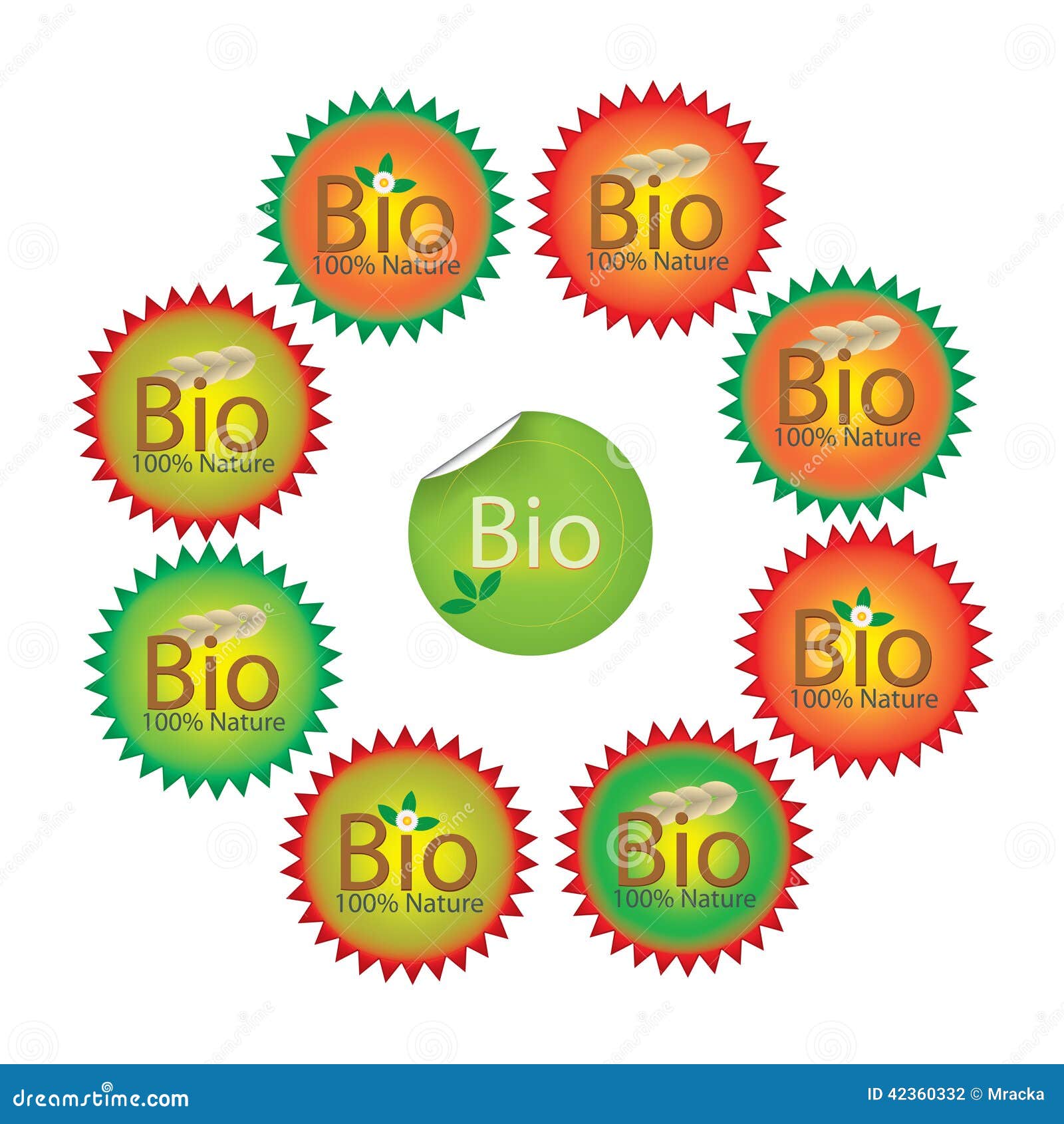 Bio stickers stock illustration. Illustration of market - 42360332